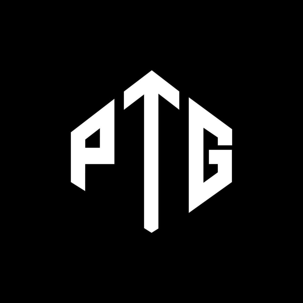diseño de logotipo de letra ptg con forma de polígono. diseño de logotipo en forma de cubo y ...