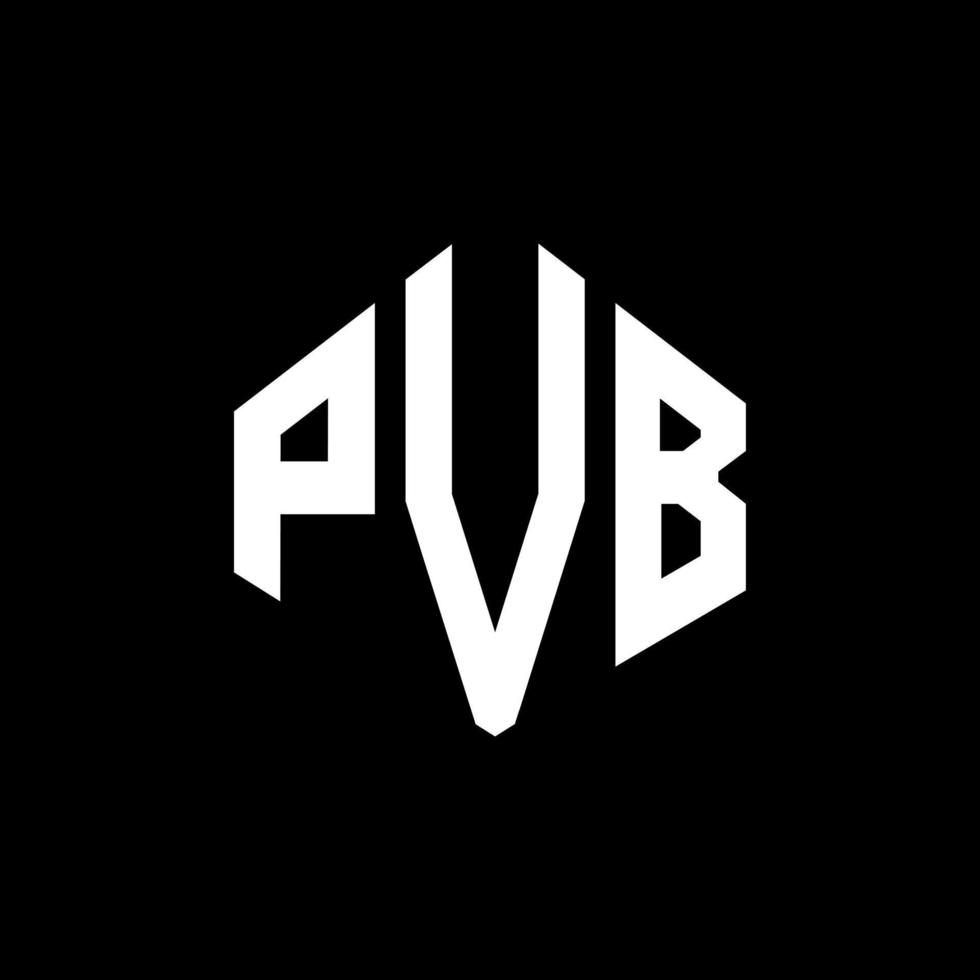 diseño de logotipo de letra pvb con forma de polígono. diseño de logotipo de forma de cubo y ...