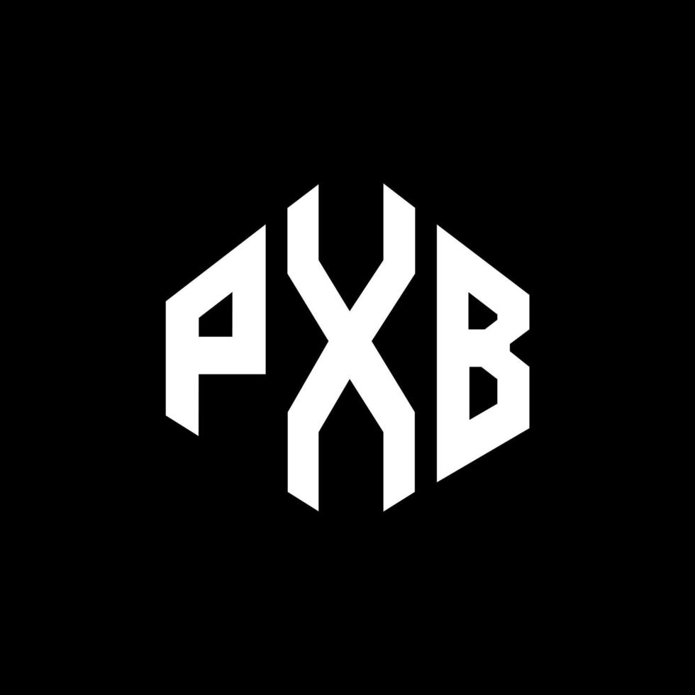 diseño de logotipo de letra pxb con forma de polígono. diseño de logotipo de forma de cubo y ...