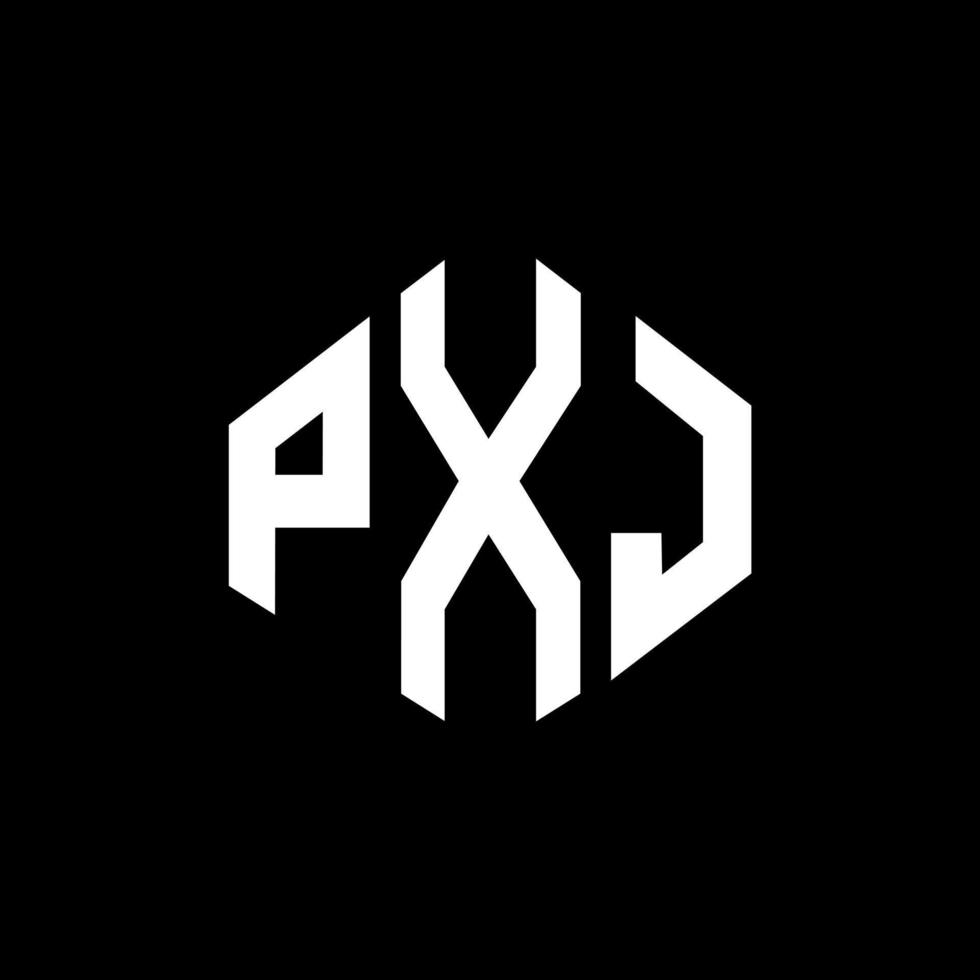 PXJ letter logo design with polygon shape. PXJ polygon and cube shape logo design. PXJ hexagon ...