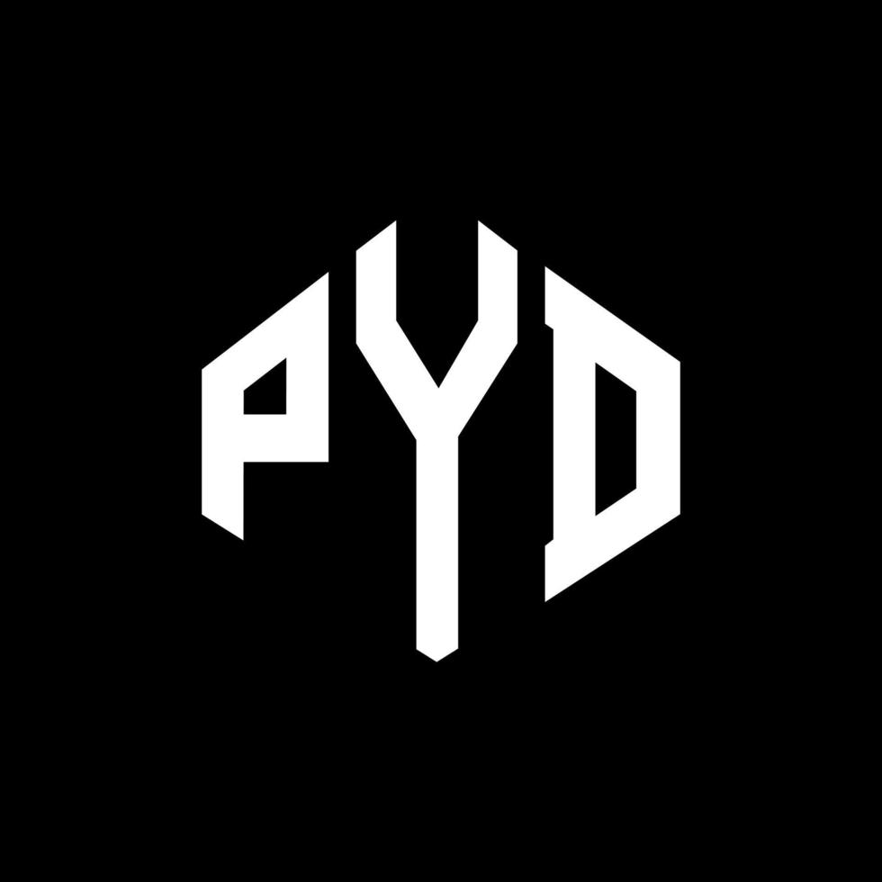 diseño de logotipo de letra pyd con forma de polígono. Diseño de logotipo en forma de cubo y ...
