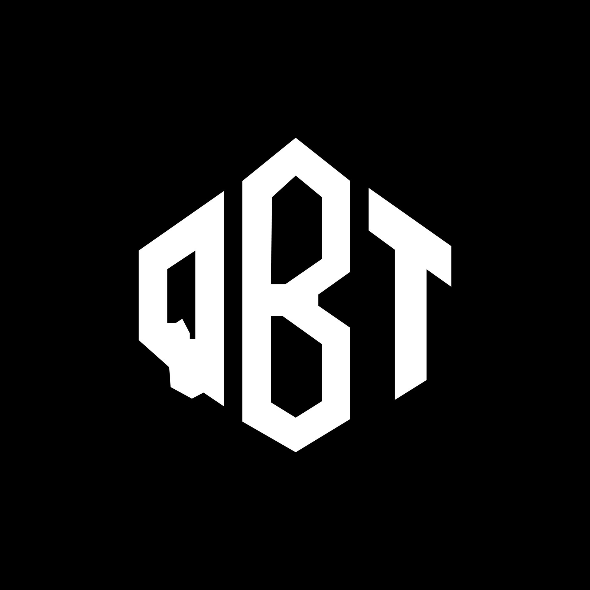 QBT letter logo design with polygon shape. QBT polygon and cube shape logo design. QBT hexagon ...