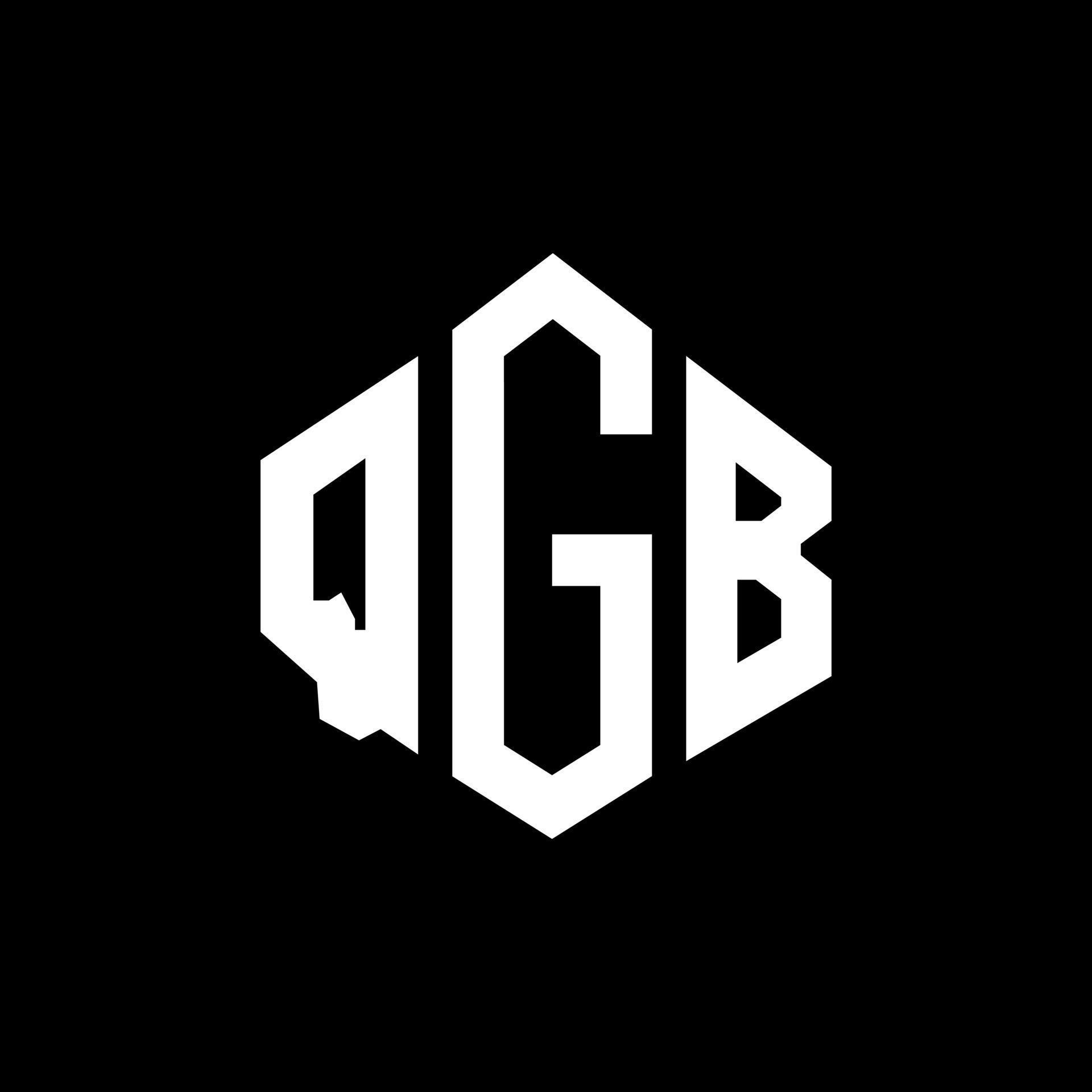 diseño de logotipo de letra qgb con forma de polígono. diseño de logotipo en forma de cubo y ...