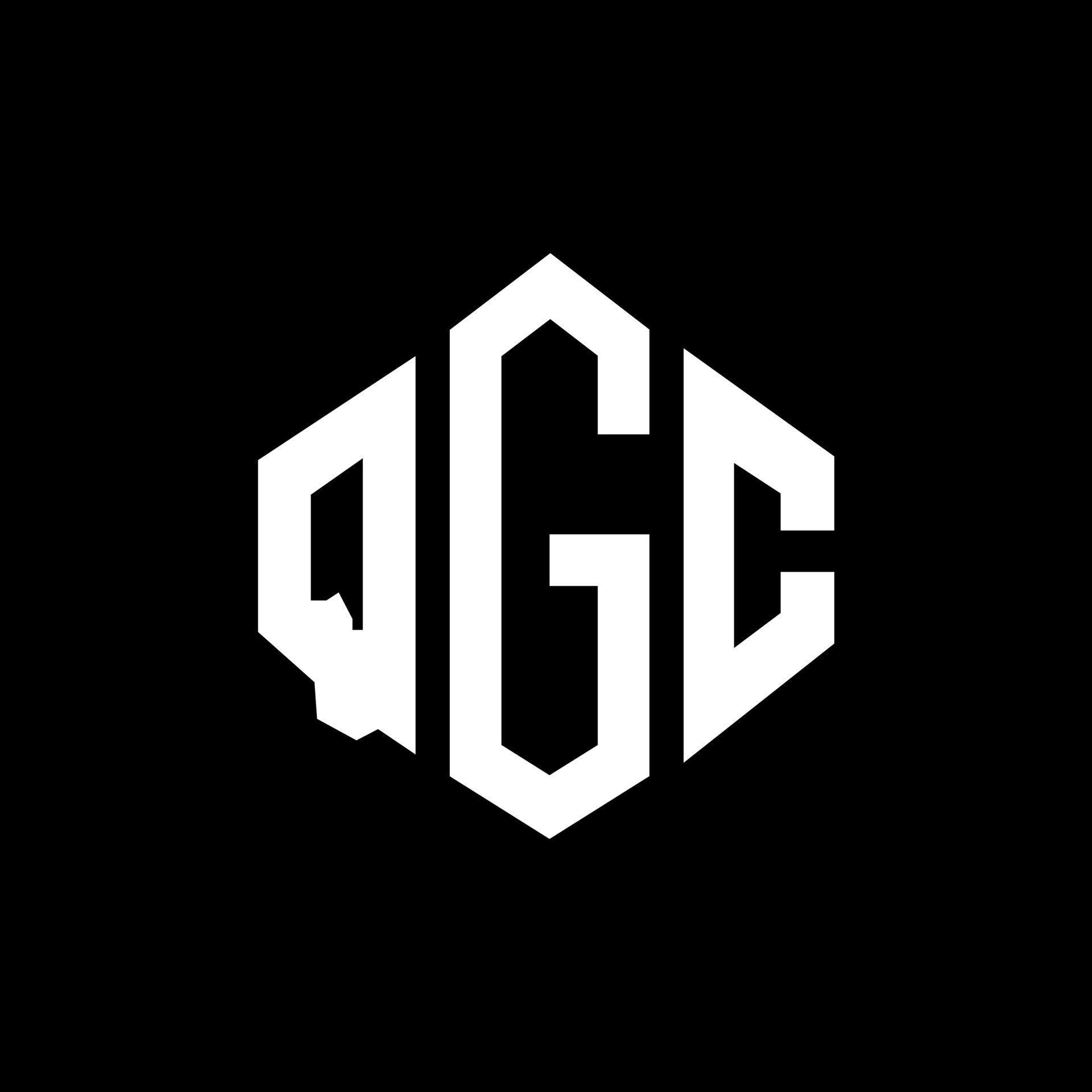 QGC letter logo design with polygon shape. QGC polygon and cube shape logo design. QGC hexagon ...