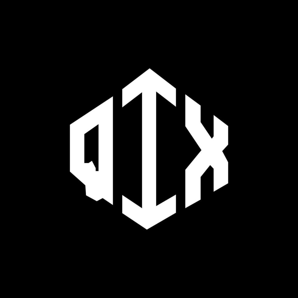 QIX letter logo design with polygon shape. QIX polygon and cube shape logo design. QIX hexagon ...