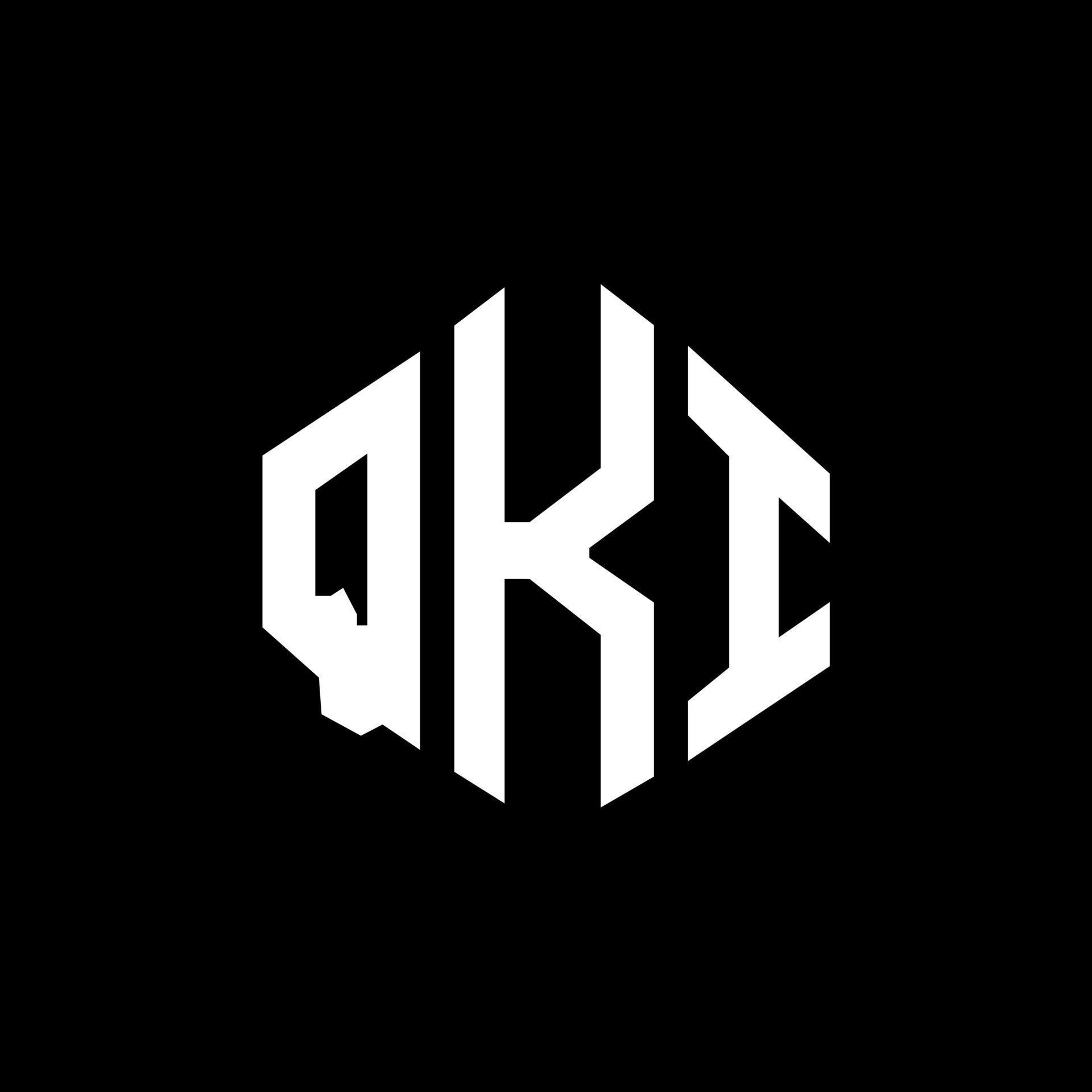 QKI letter logo design with polygon shape. QKI polygon and cube shape logo design. QKI hexagon ...