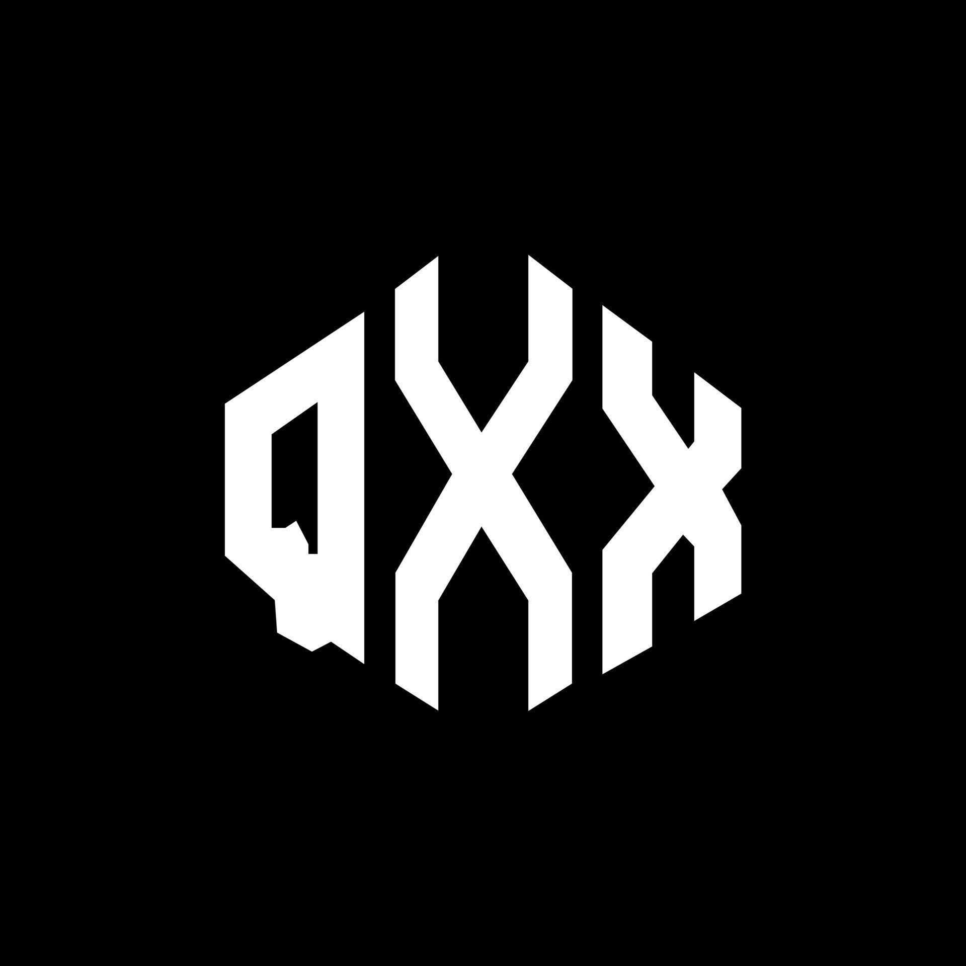 diseño de logotipo de letra qxx con forma de polígono. diseño de logotipo en forma de cubo y ...