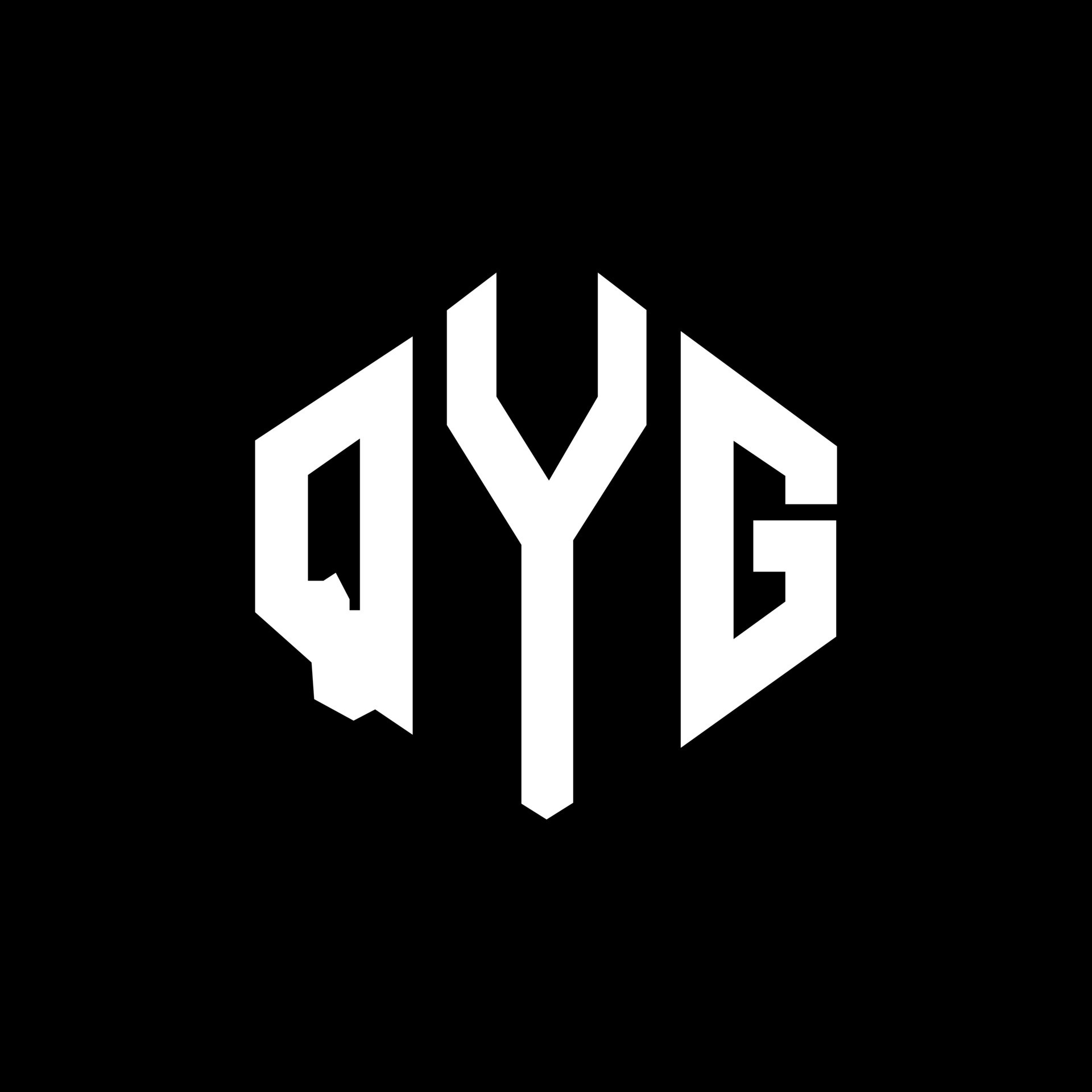 diseño de logotipo de letra qyg con forma de polígono. qyg polígono y diseño de logotipo en ...