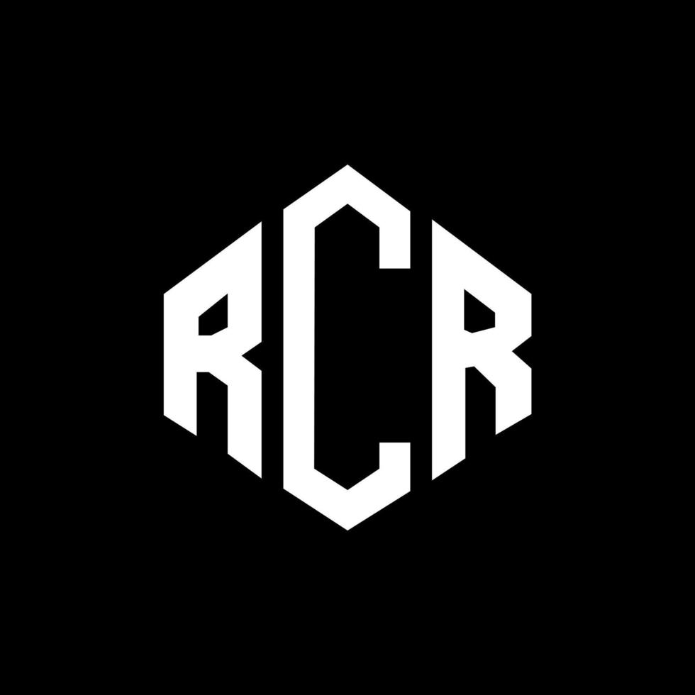 diseño de logotipo de letra rcr con forma de polígono. diseño de logotipo de forma de cubo y ...