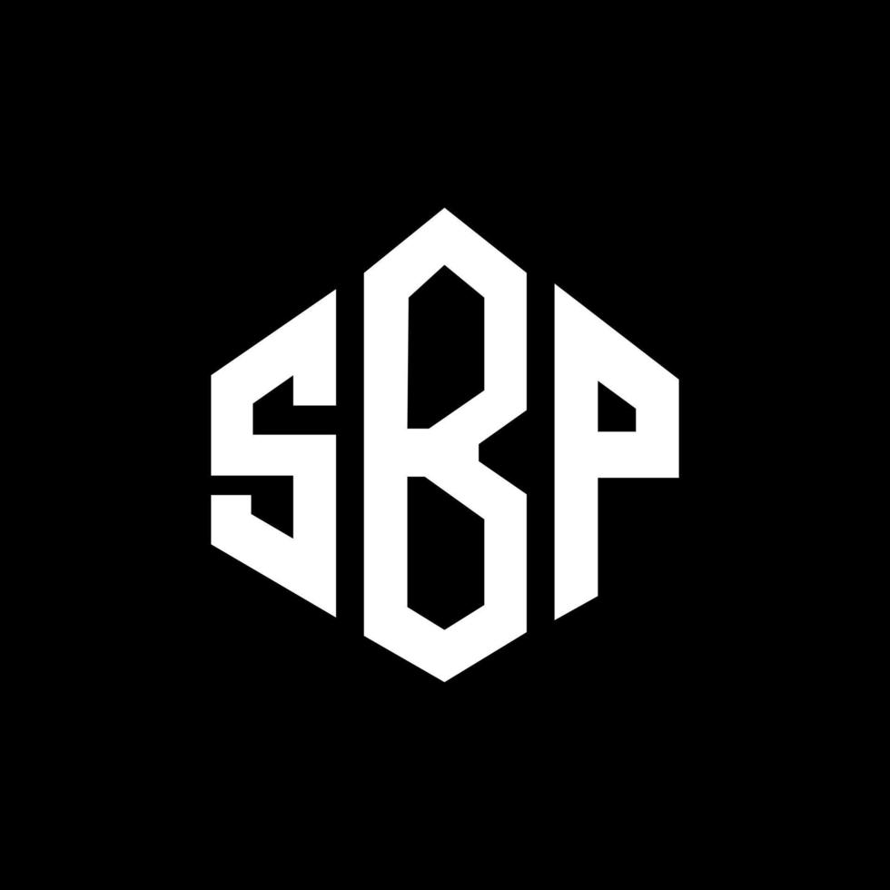 diseño de logotipo de letra sbp con forma de polígono. diseño de logotipo de forma de cubo y ...