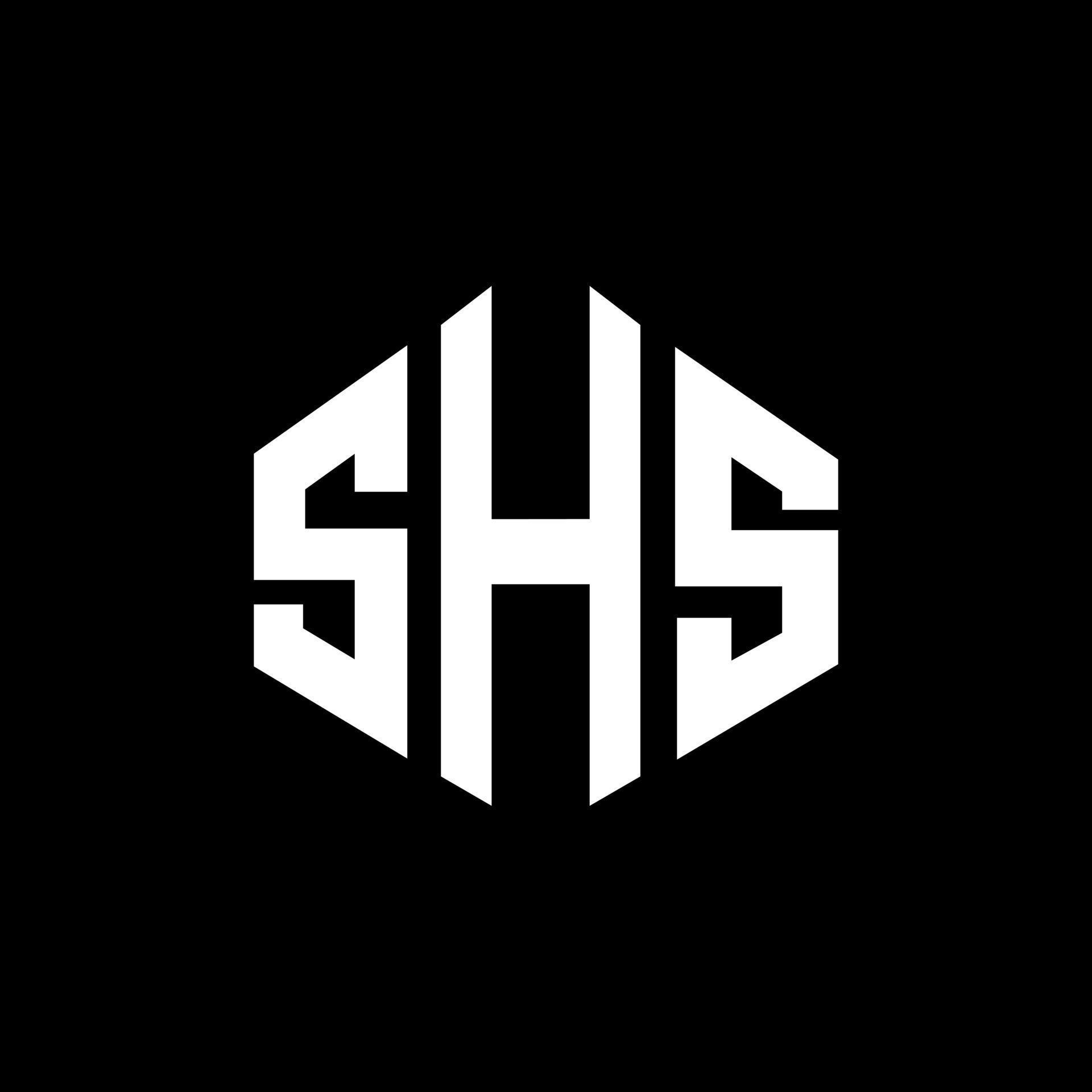 SHS letter logo design with polygon shape. SHS polygon and cube shape logo design. SHS hexagon ...