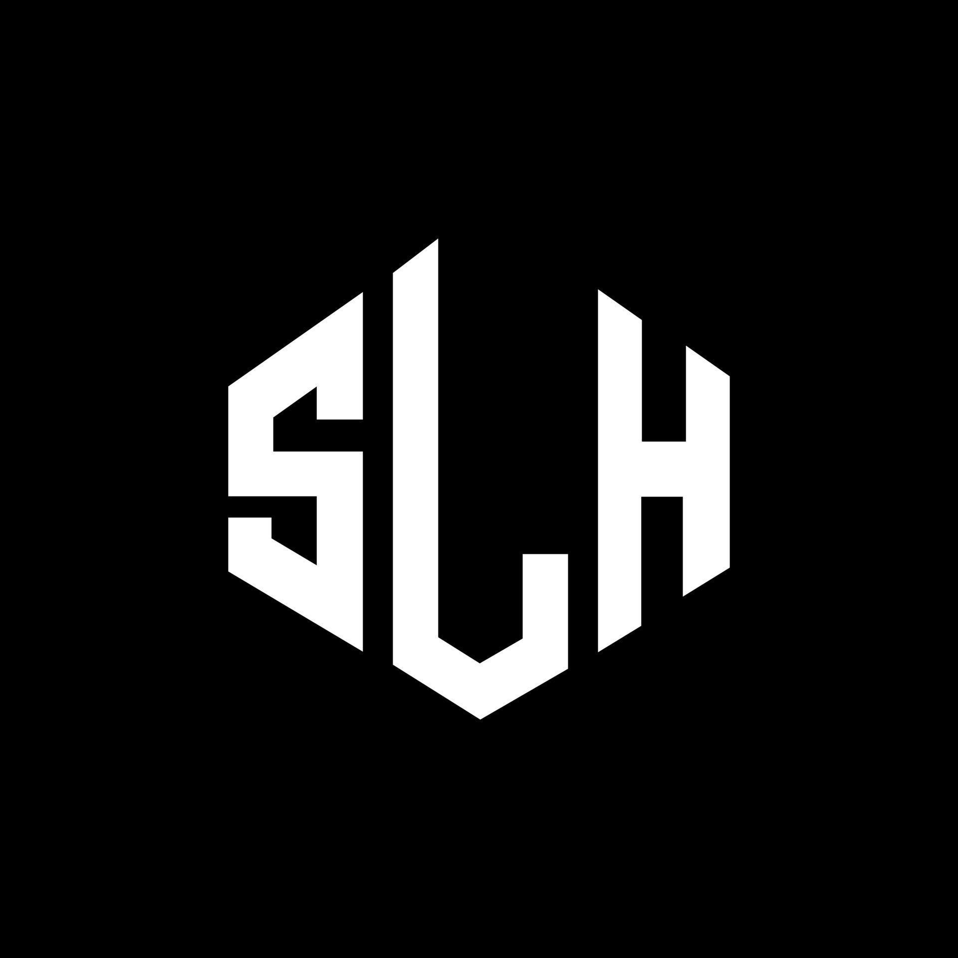 diseño de logotipo de letra slh con forma de polígono. diseño de logotipo en forma de cubo y ...