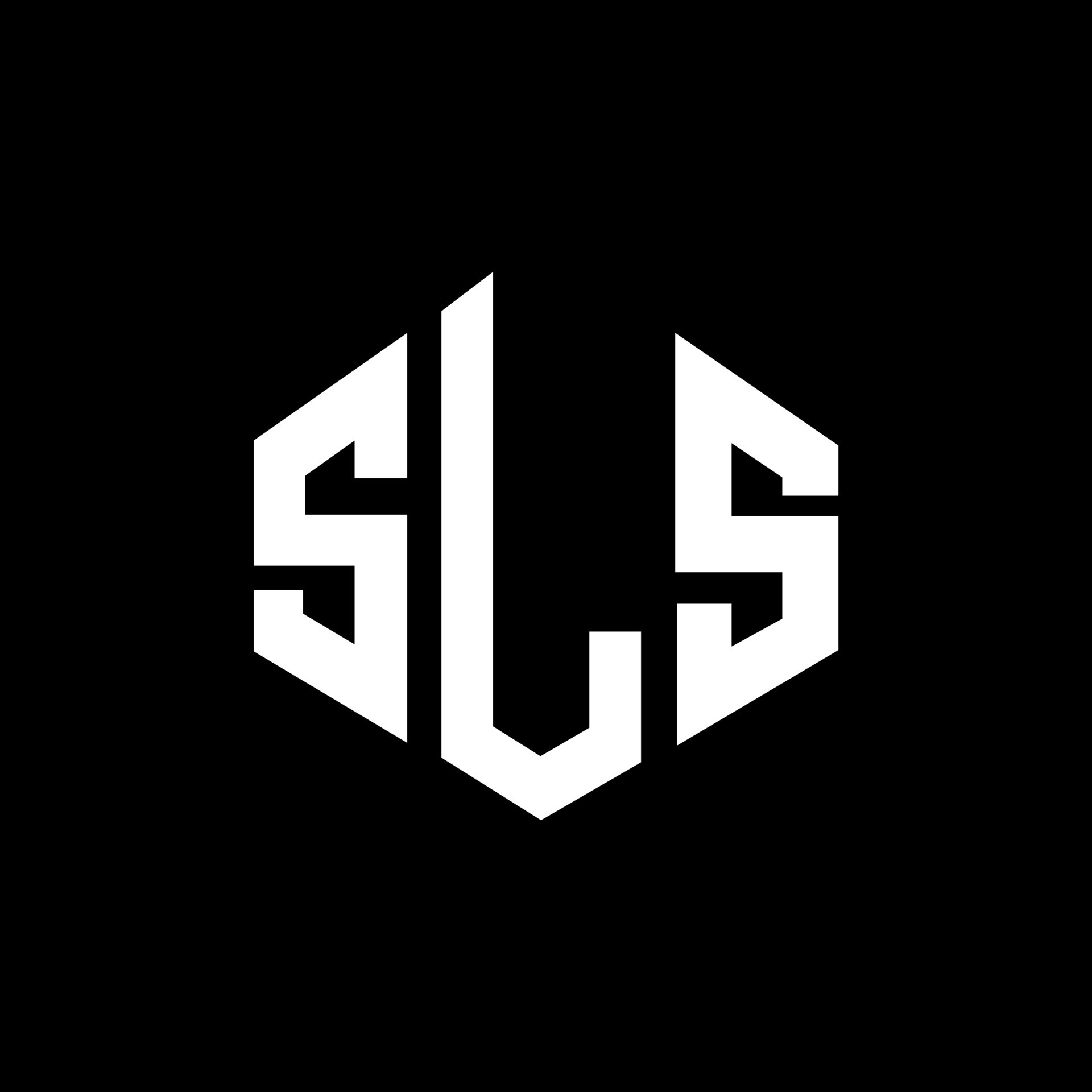 SLS letter logo design with polygon shape. SLS polygon and cube shape logo design. SLS hexagon ...