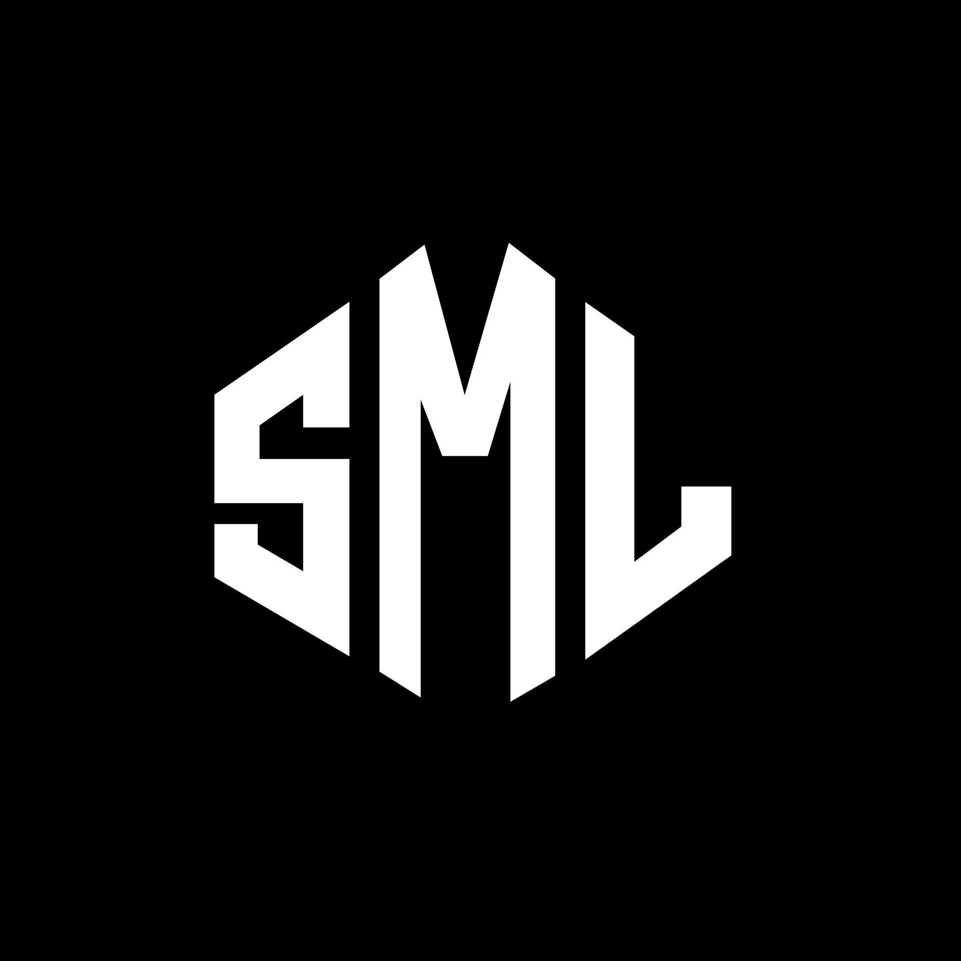 SML letter logo design with polygon shape. SML polygon and cube shape logo design. SML hexagon ...