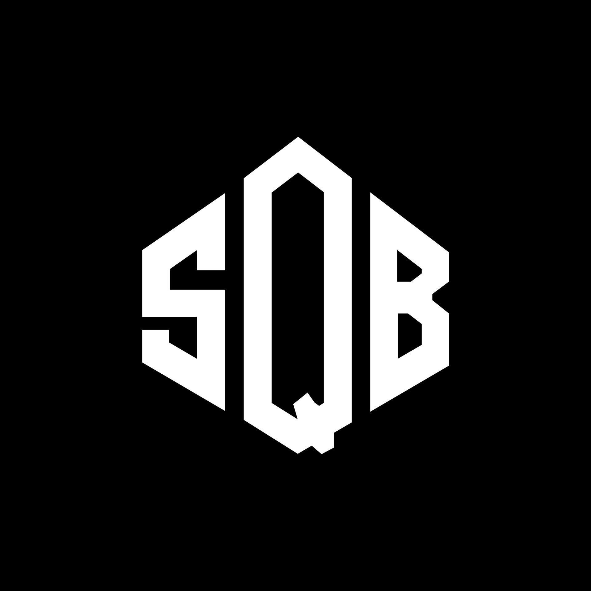 SQB letter logo design with polygon shape. SQB polygon and cube shape logo design. SQB hexagon ...