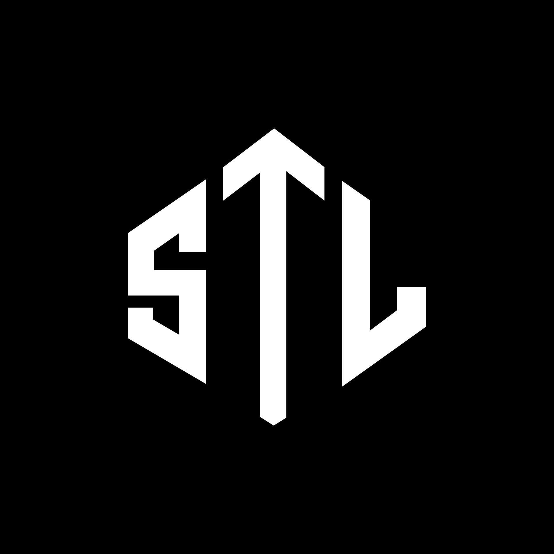 STL letter logo design with polygon shape. STL polygon and cube shape logo design. STL hexagon ...