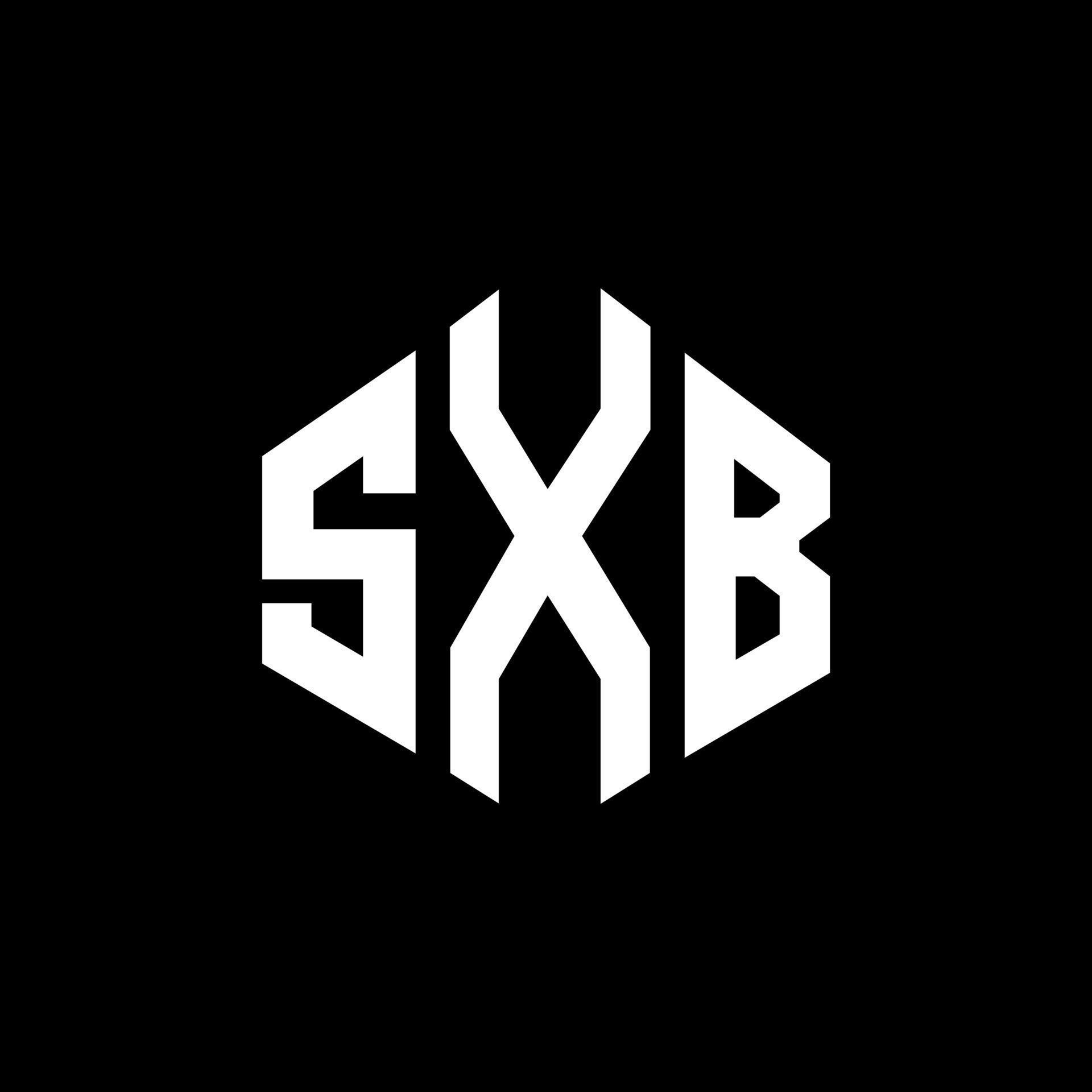 SXB letter logo design with polygon shape. SXB polygon and cube shape logo design. SXB hexagon ...