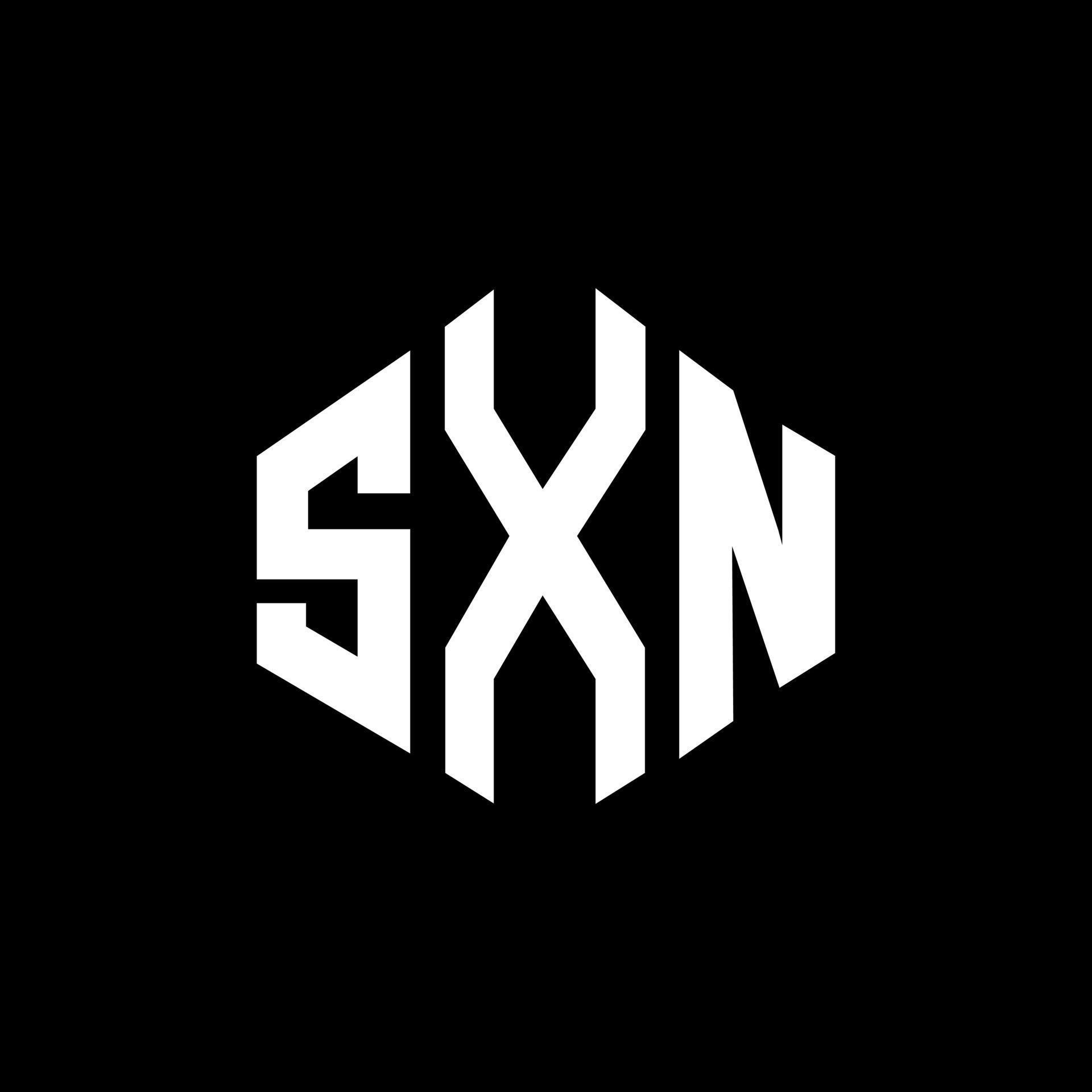 SXN letter logo design with polygon shape. SXN polygon and cube shape logo design. SXN hexagon ...