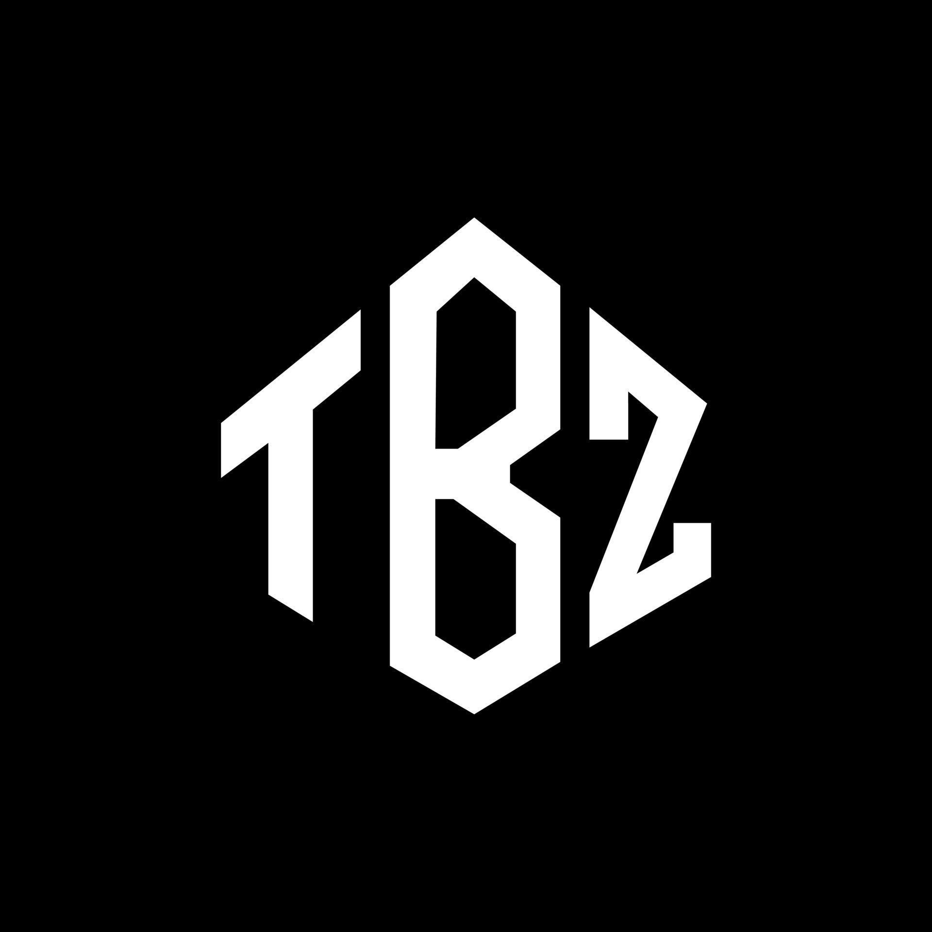 diseño de logotipo de letra tbz con forma de polígono. diseño de logotipo en forma de cubo y ...