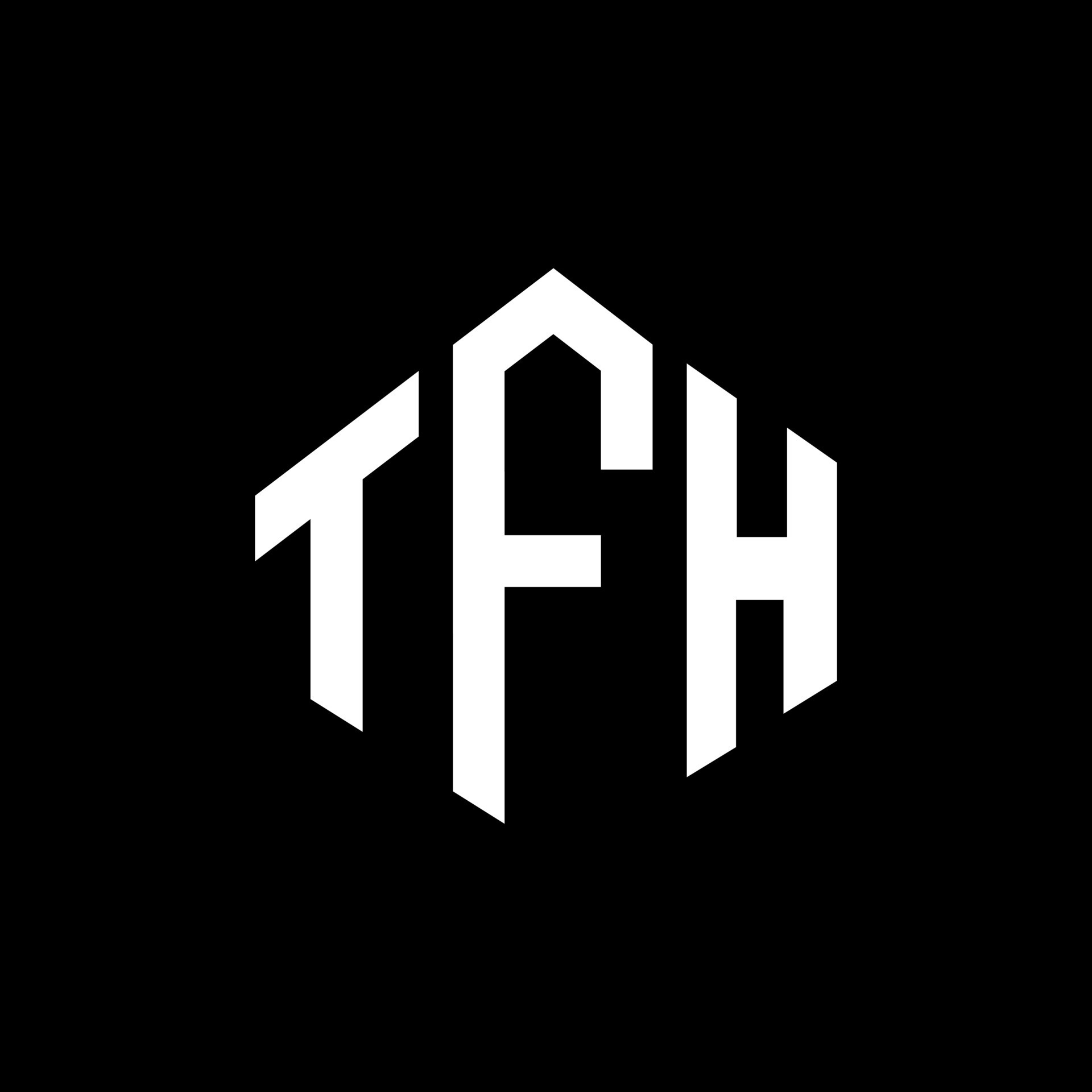 diseño de logotipo de letra tfh con forma de polígono. diseño de ...
