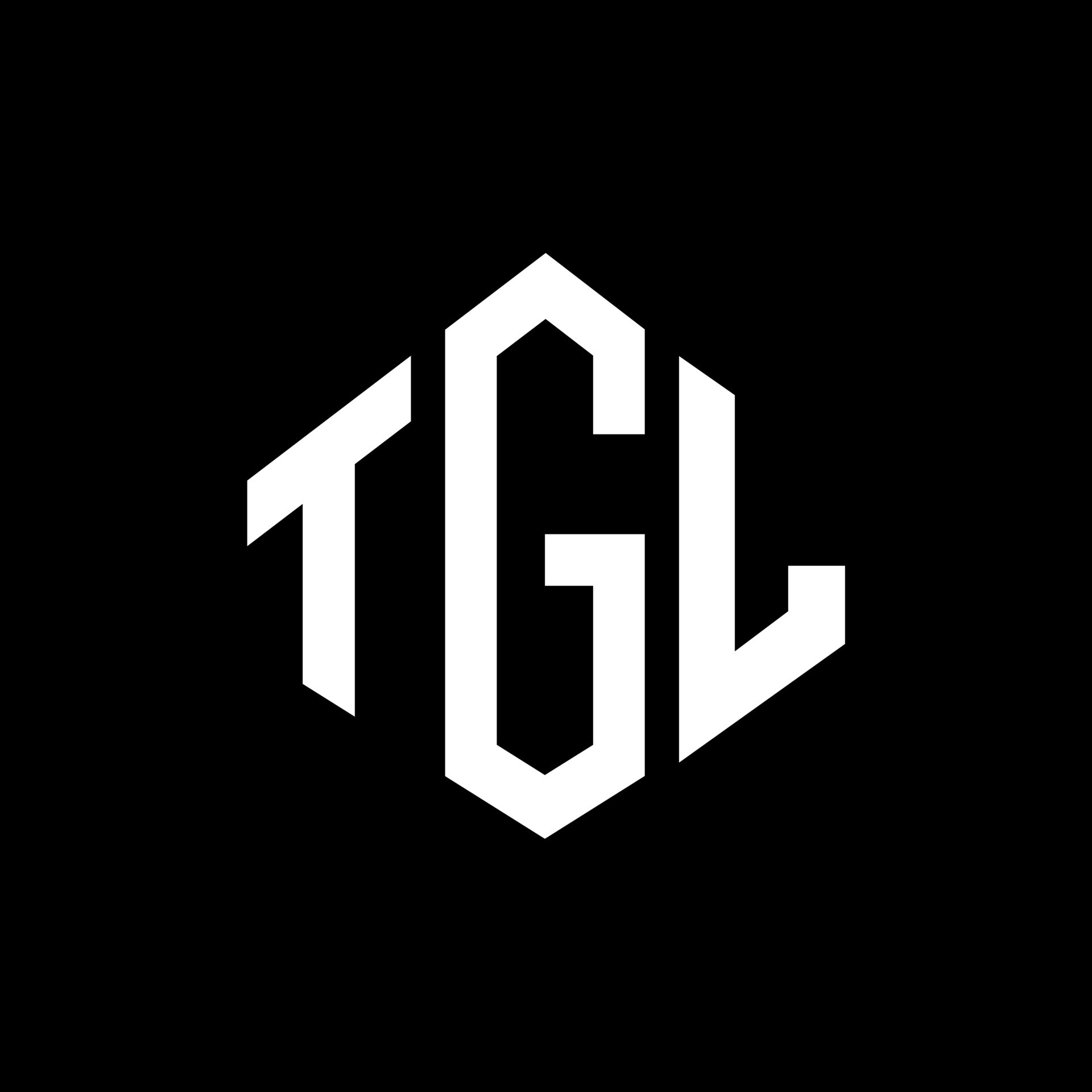 diseño de logotipo de letra tgl con forma de polígono. diseño de logotipo en forma de cubo y ...