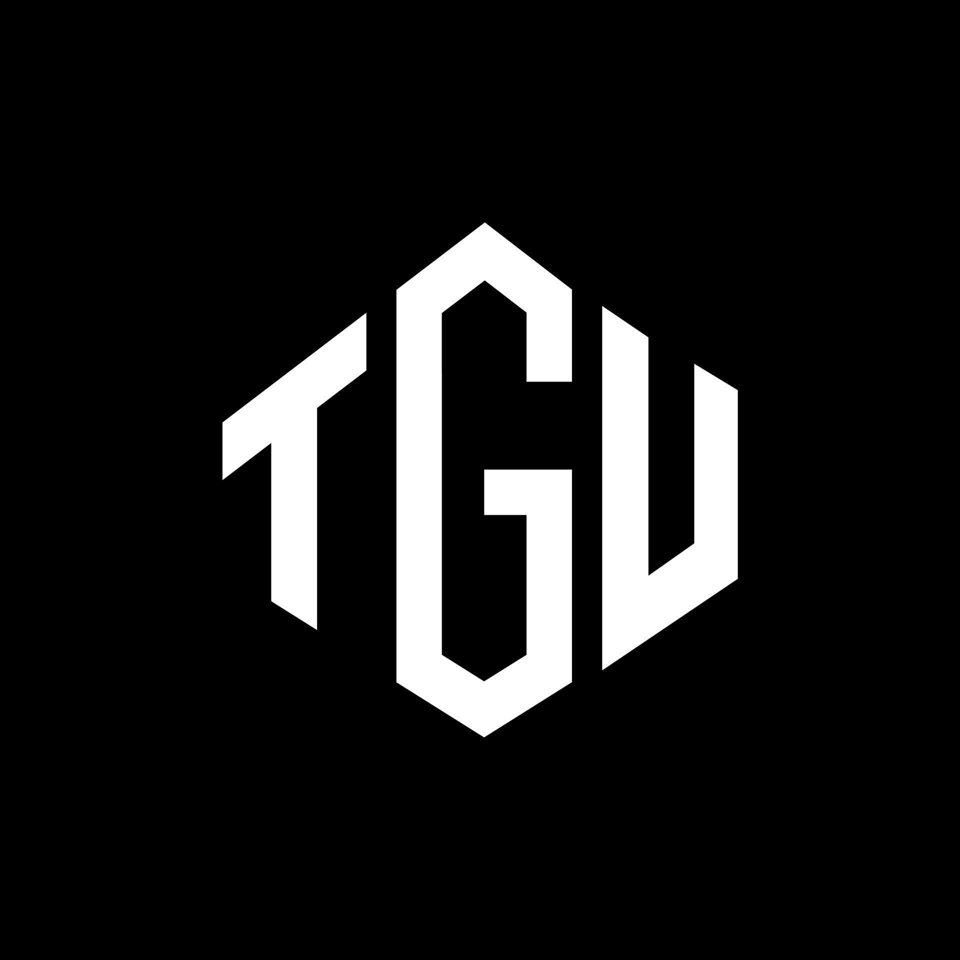 TGU letter logo design with polygon shape. TGU polygon and cube shape logo design. TGU hexagon ...