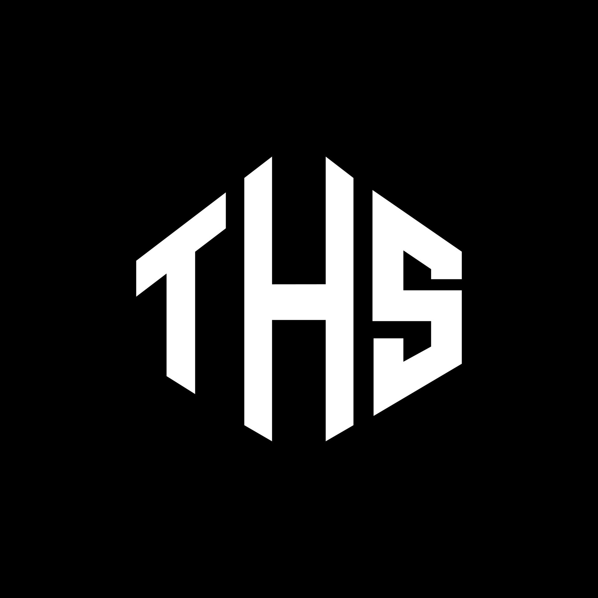 THS letter logo design with polygon shape. THS polygon and cube shape logo design. THS hexagon ...