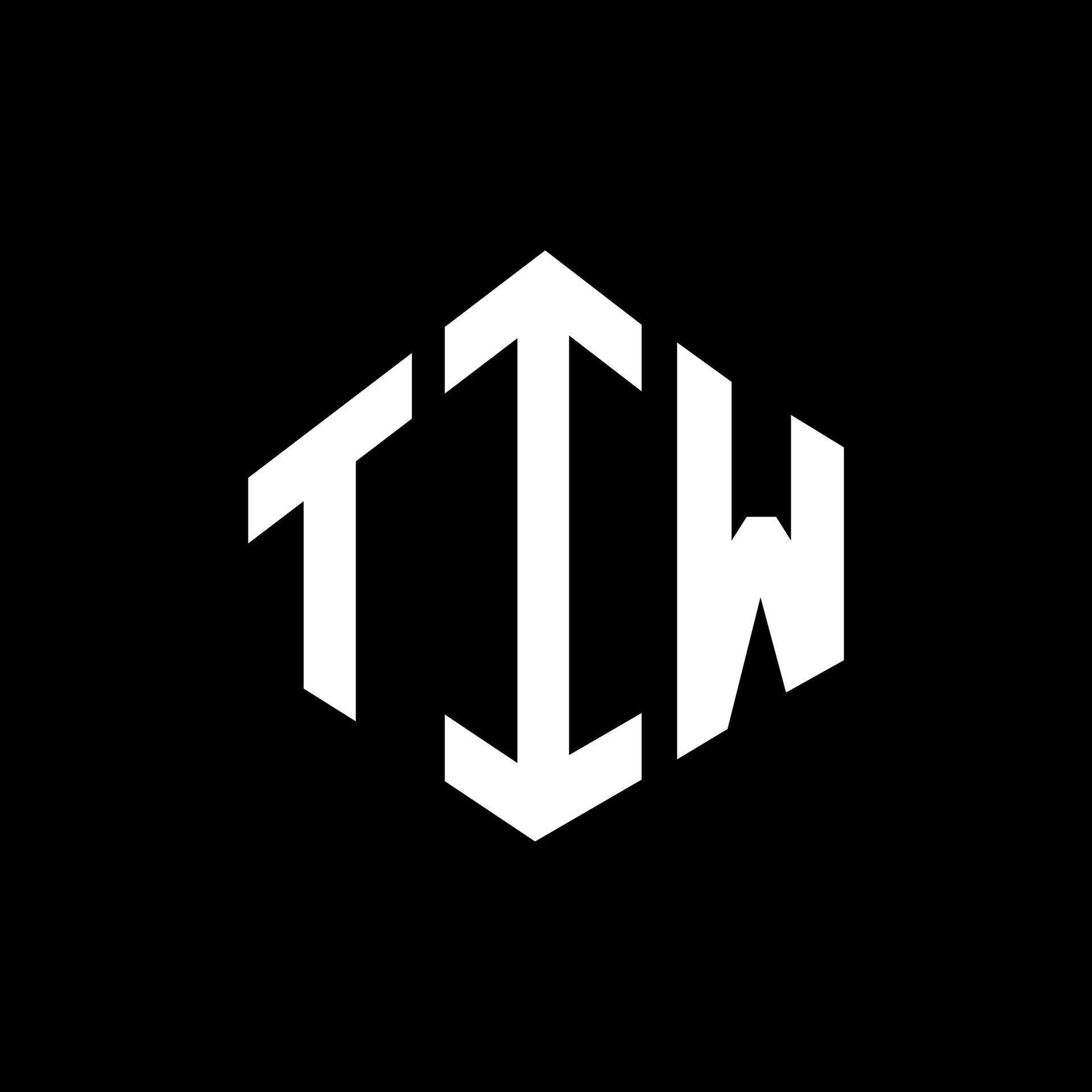 TIW letter logo design with polygon shape. TIW polygon and cube shape logo design. TIW hexagon ...