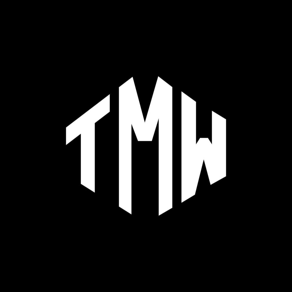 diseño de logotipo de letra tmw con forma de polígono. diseño de logotipo en forma de cubo y ...