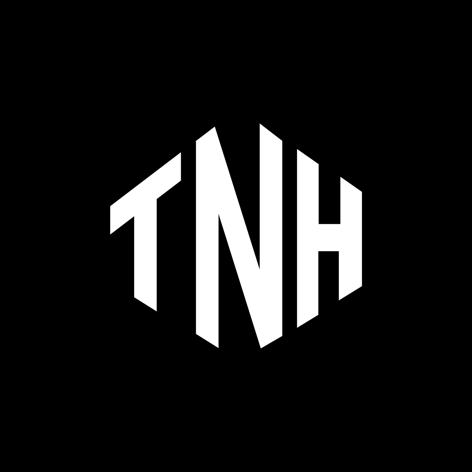 diseño de logotipo de letra tnh con forma de polígono. diseño de logotipo en forma de cubo y ...