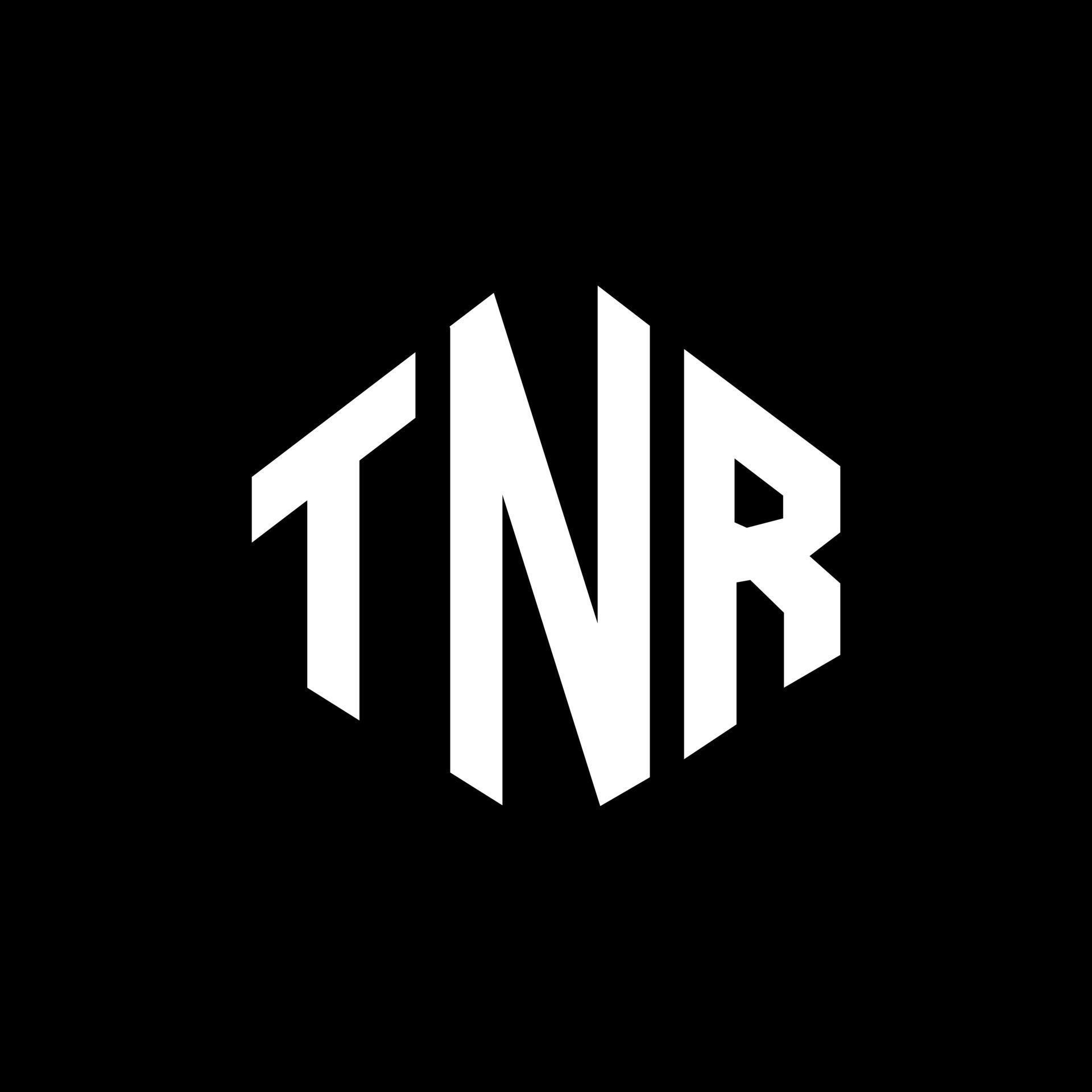 TNR letter logo design with polygon shape. TNR polygon and cube shape logo design. TNR hexagon ...