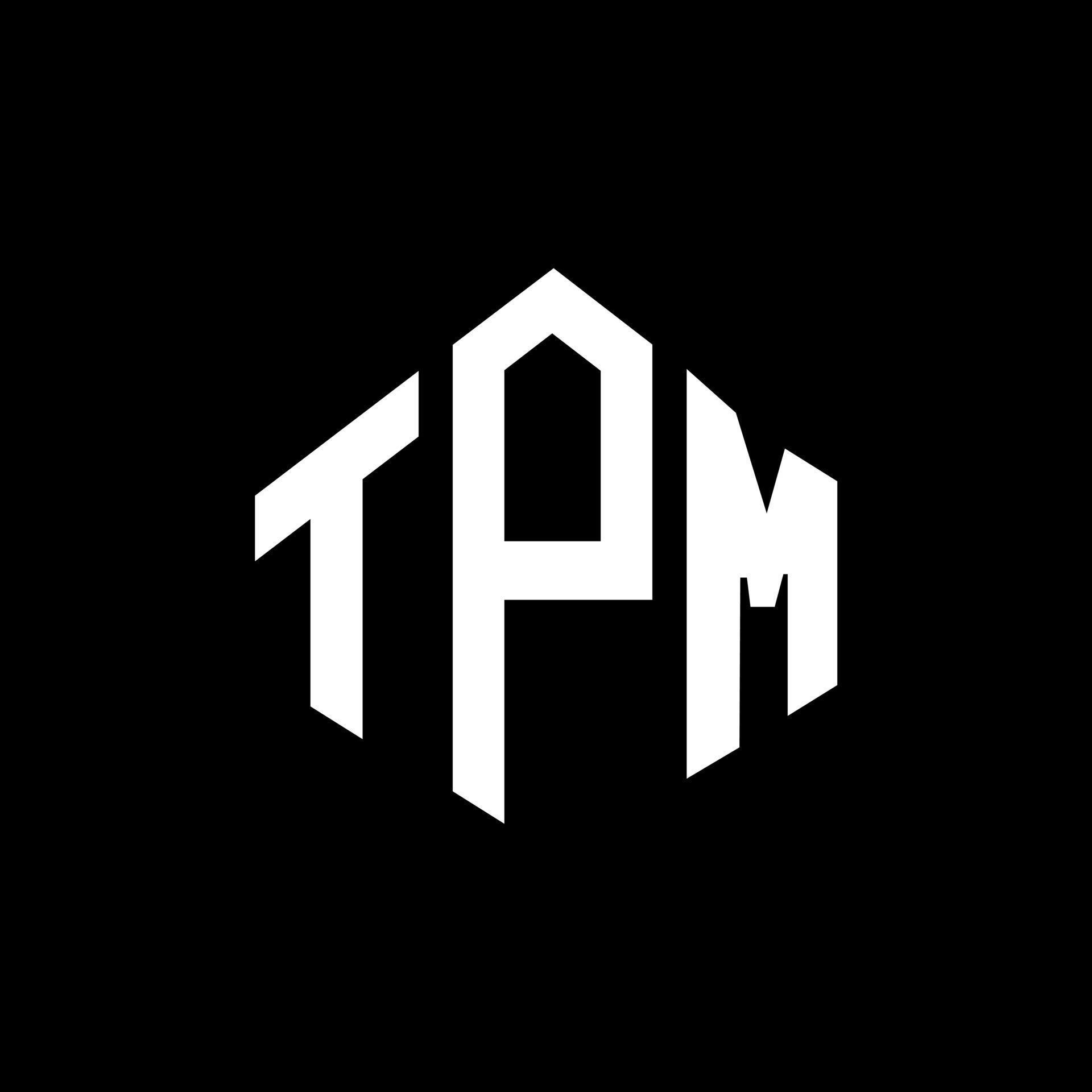 TPM letter logo design with polygon shape. TPM polygon and cube shape logo design. TPM hexagon ...