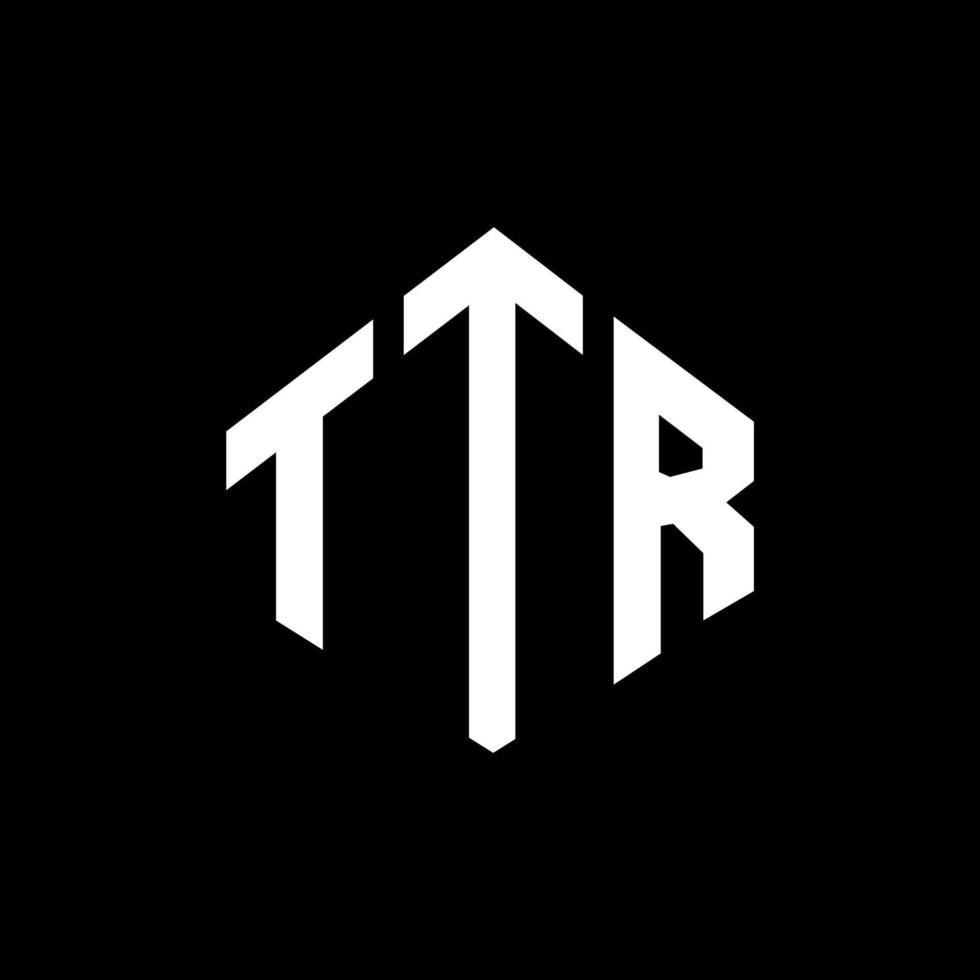 diseño de logotipo de letra ttr con forma de polígono. diseño de logotipo en forma de cubo y ...