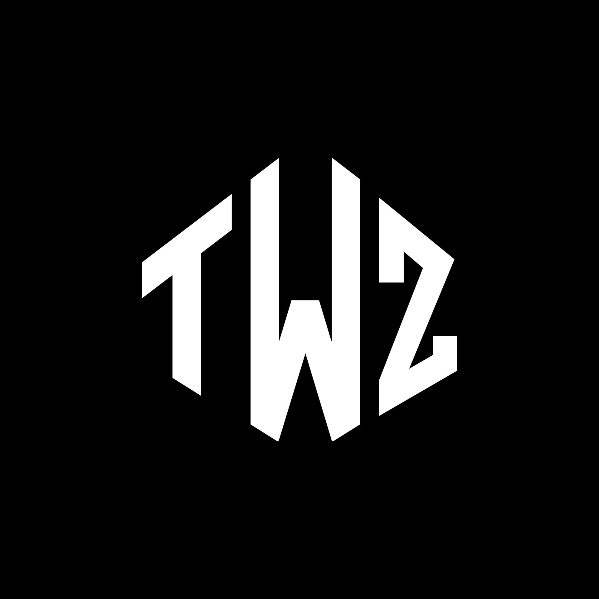 diseño de logotipo de letra twz con forma de polígono. diseño de logotipo en forma de cubo y ...