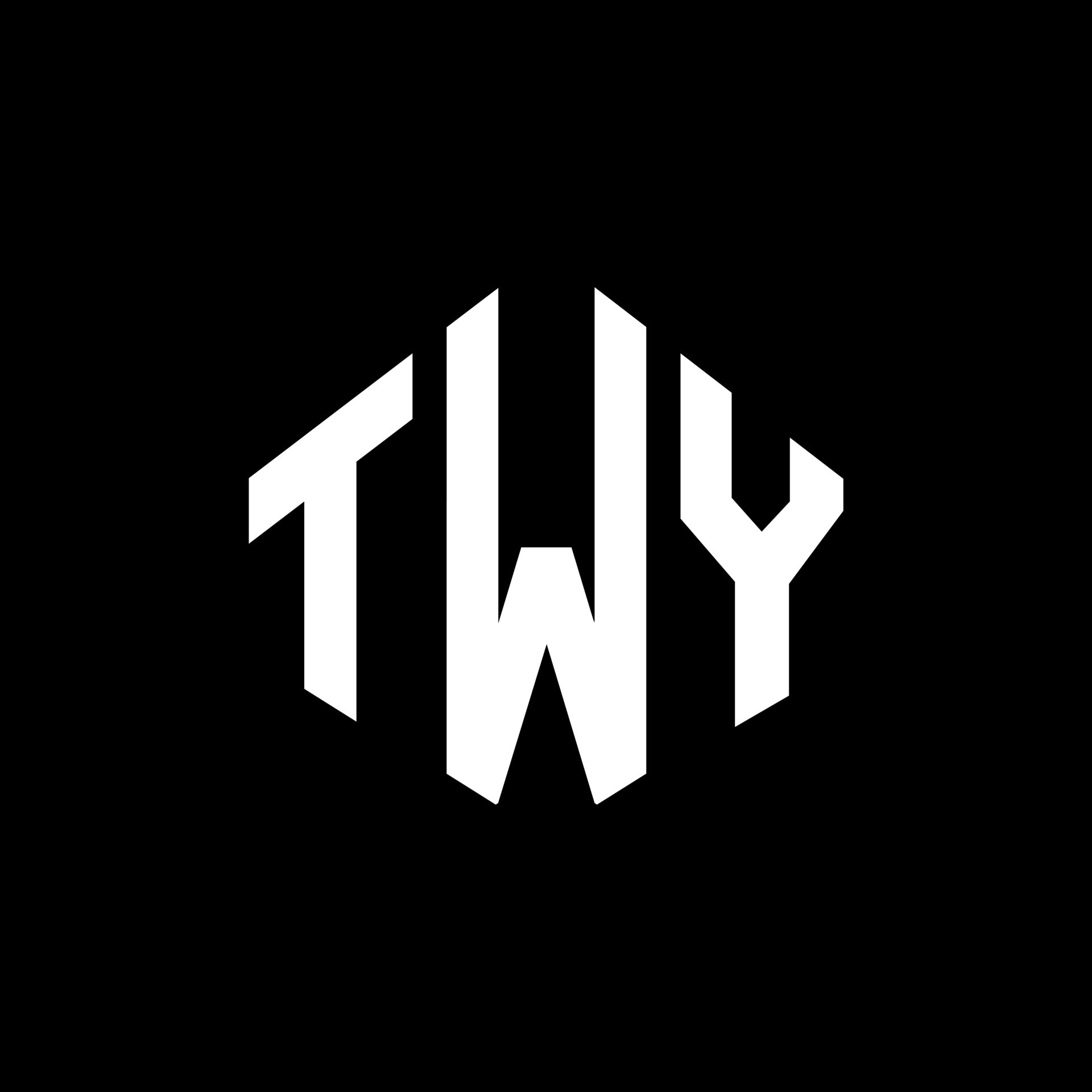 diseño de logotipo de letra twy con forma de polígono. diseño de logotipo en forma de cubo y ...