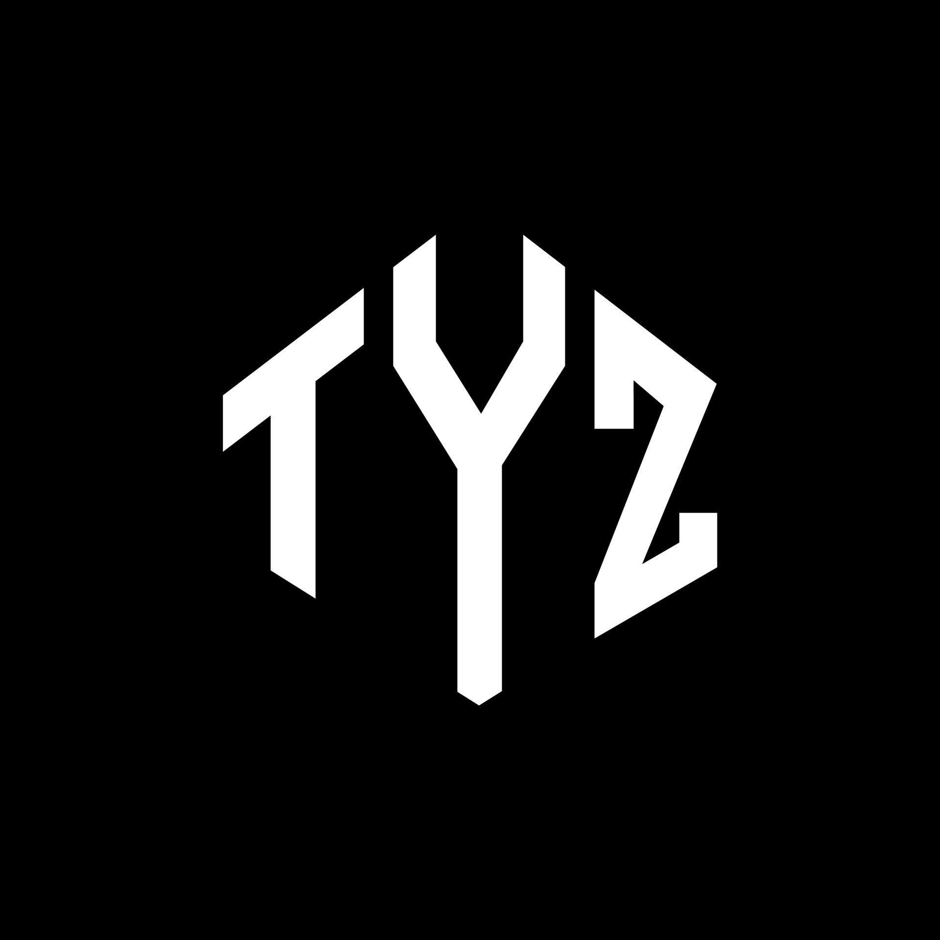 TYZ letter logo design with polygon shape. TYZ polygon and cube shape ...