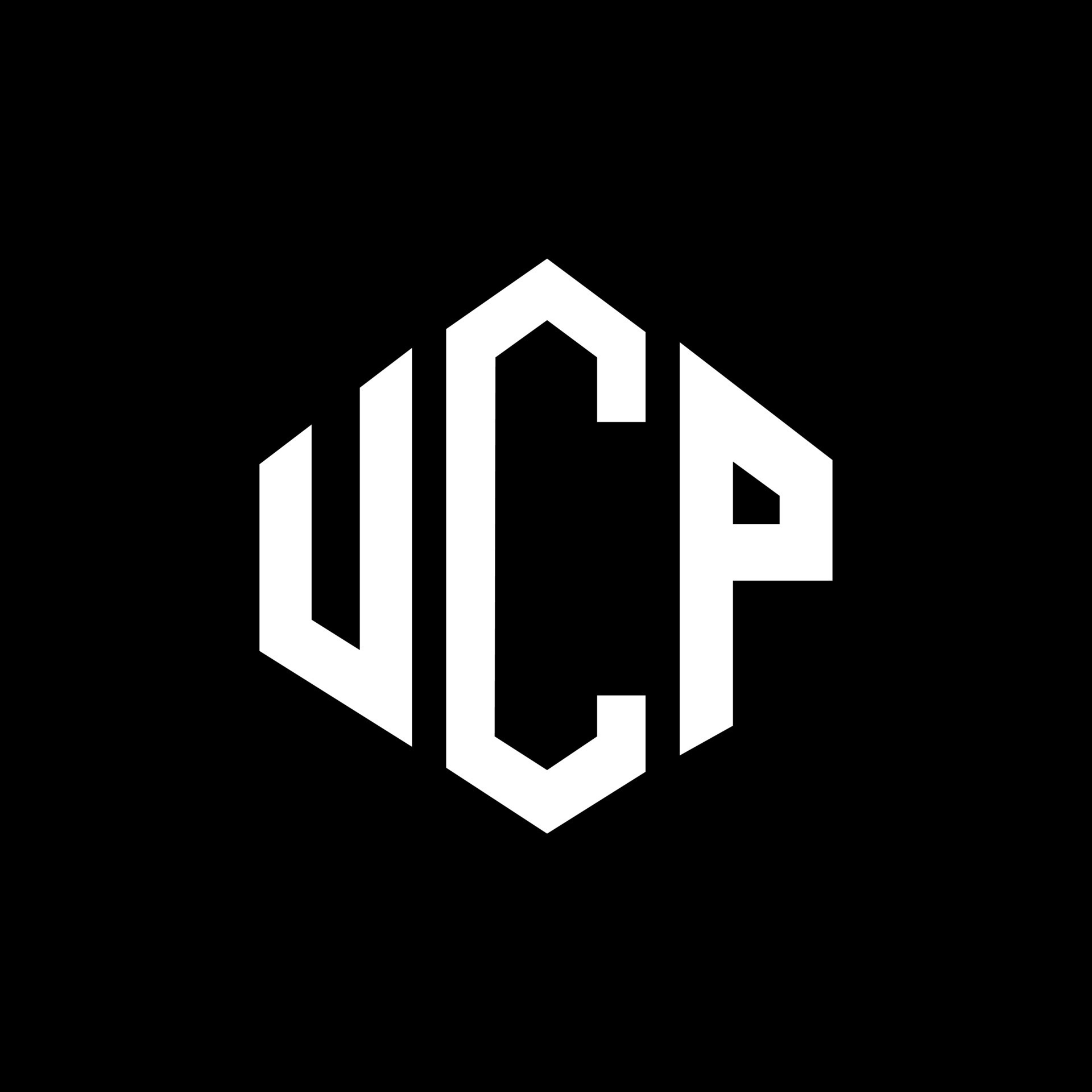 UCP letter logo design with polygon shape. UCP polygon and cube shape logo design. UCP hexagon ...