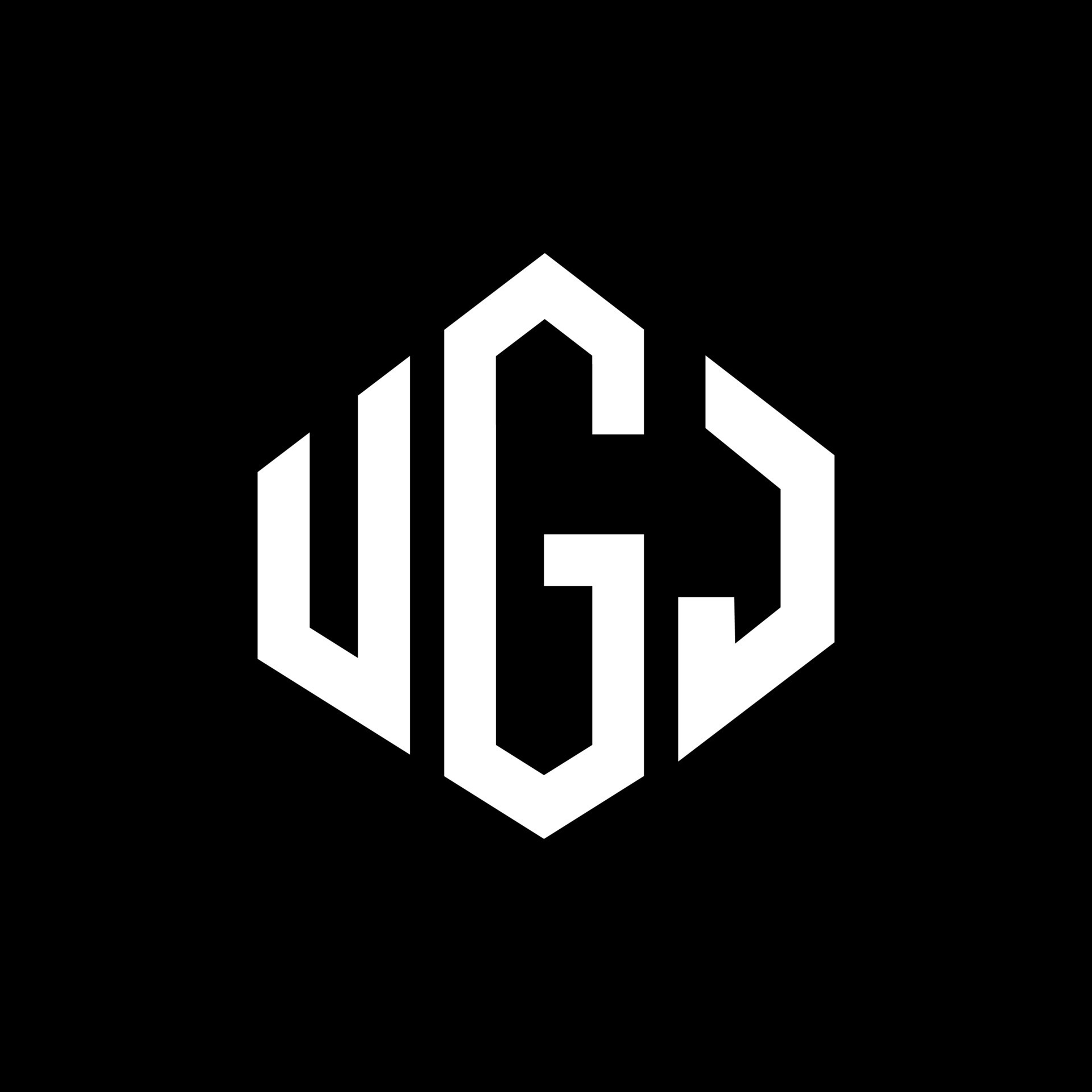 Diseño De Logotipo De Letra Ugj Con Forma De Polígono Diseño De Logotipo En Forma De Cubo Y