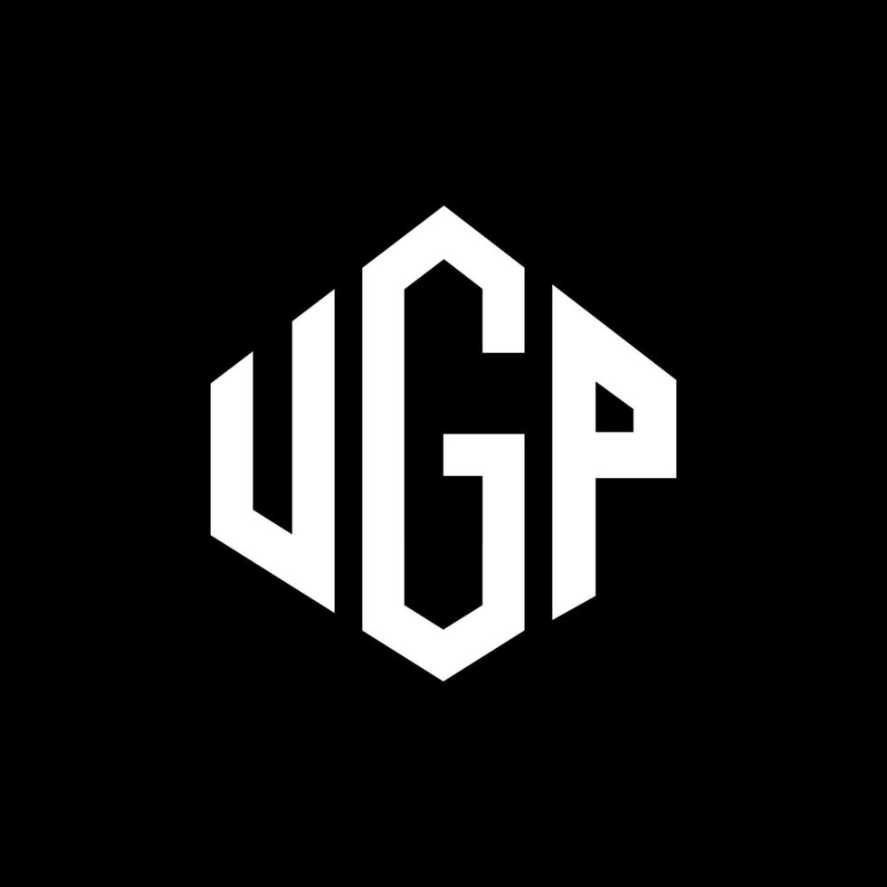 diseño de logotipo de letra ugp con forma de polígono. diseño de logotipo de forma de cubo y ...