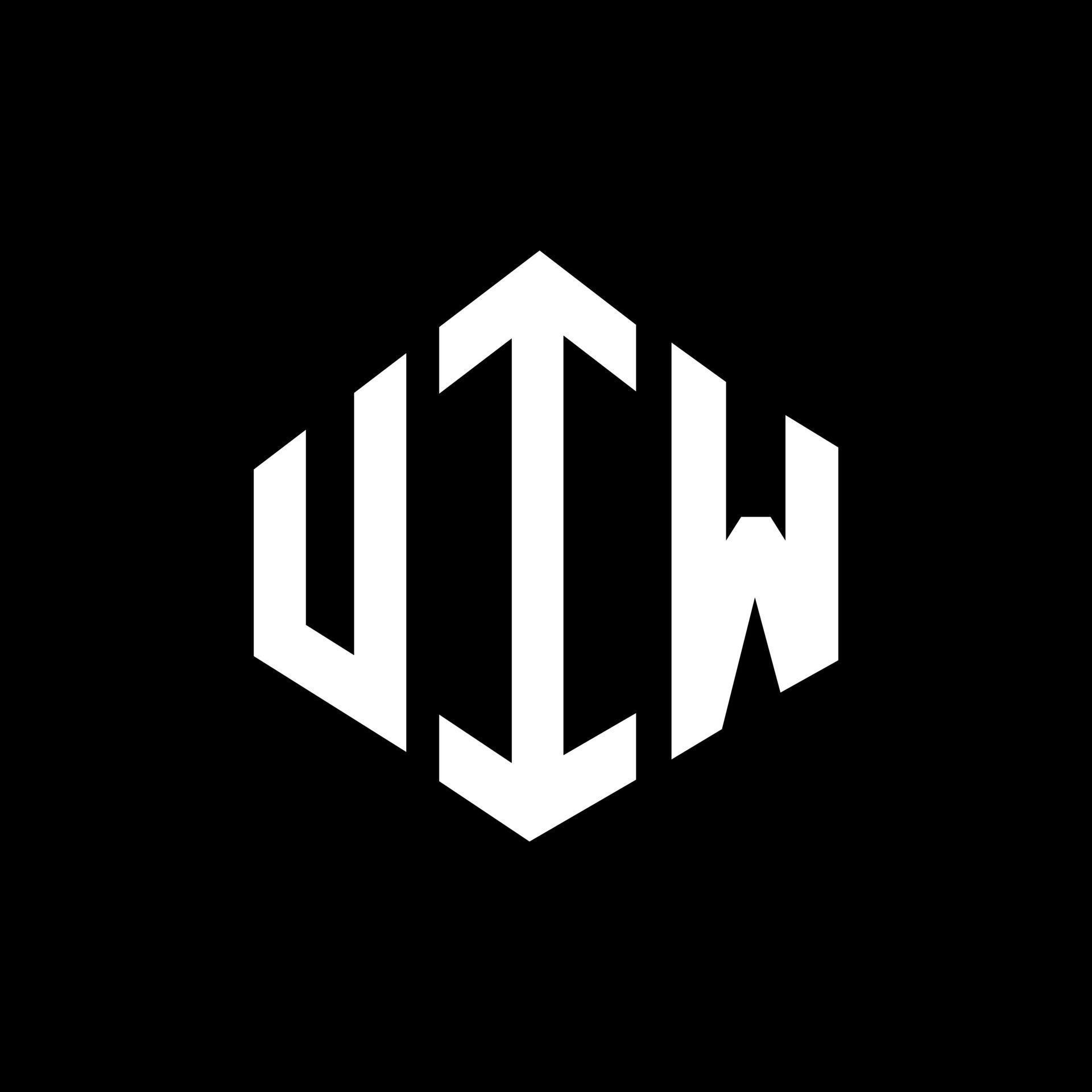 diseño de logotipo de letra uiw con forma de polígono. diseño de logotipo en forma de cubo y ...