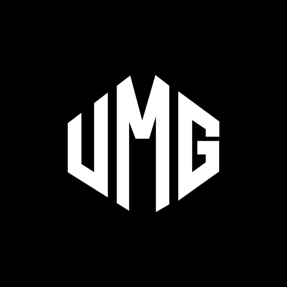 diseño de logotipo de letra umg con forma de polígono. diseño de logotipo en forma de cubo y ...