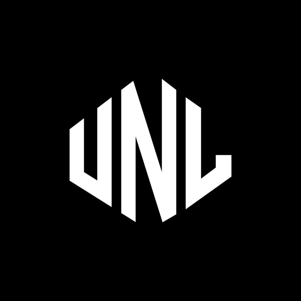 diseño de logotipo de letra unl con forma de polígono. unl diseño de logotipo en forma de ...