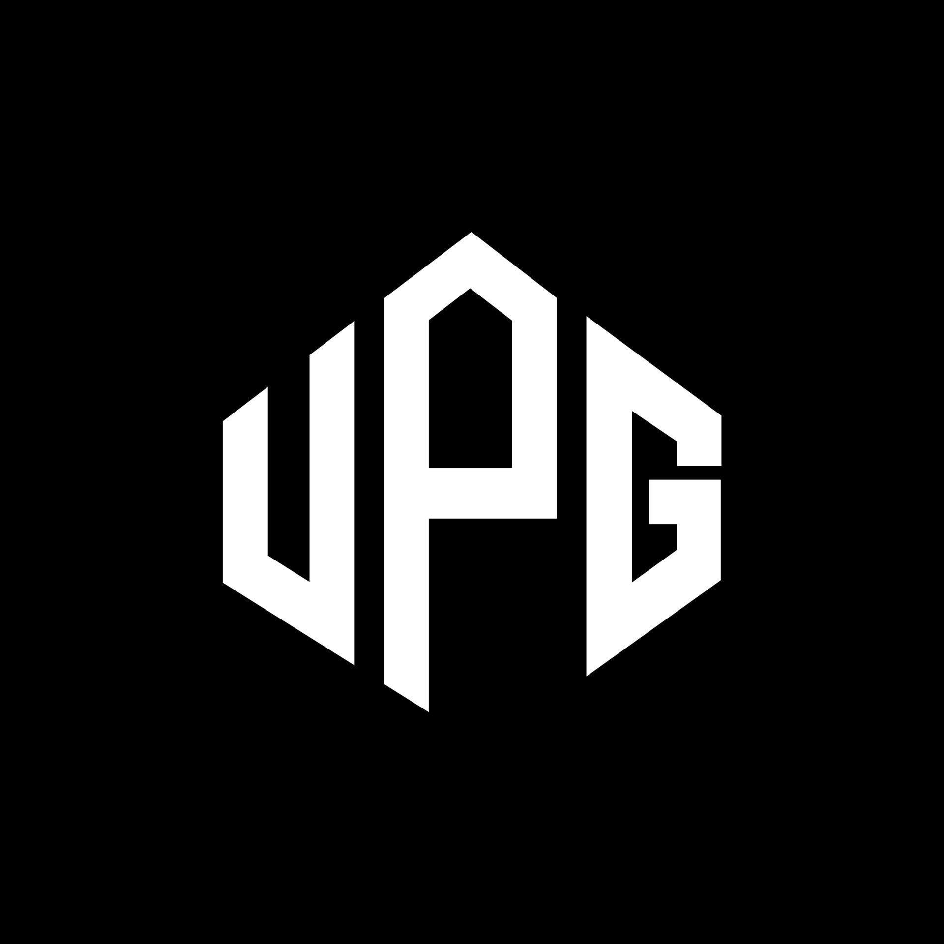 diseño de logotipo de letra upg con forma de polígono. upg polígono y diseño de logotipo en ...