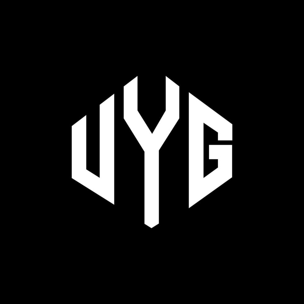 UYG letter logo design with polygon shape. UYG polygon and cube shape logo design. UYG hexagon ...