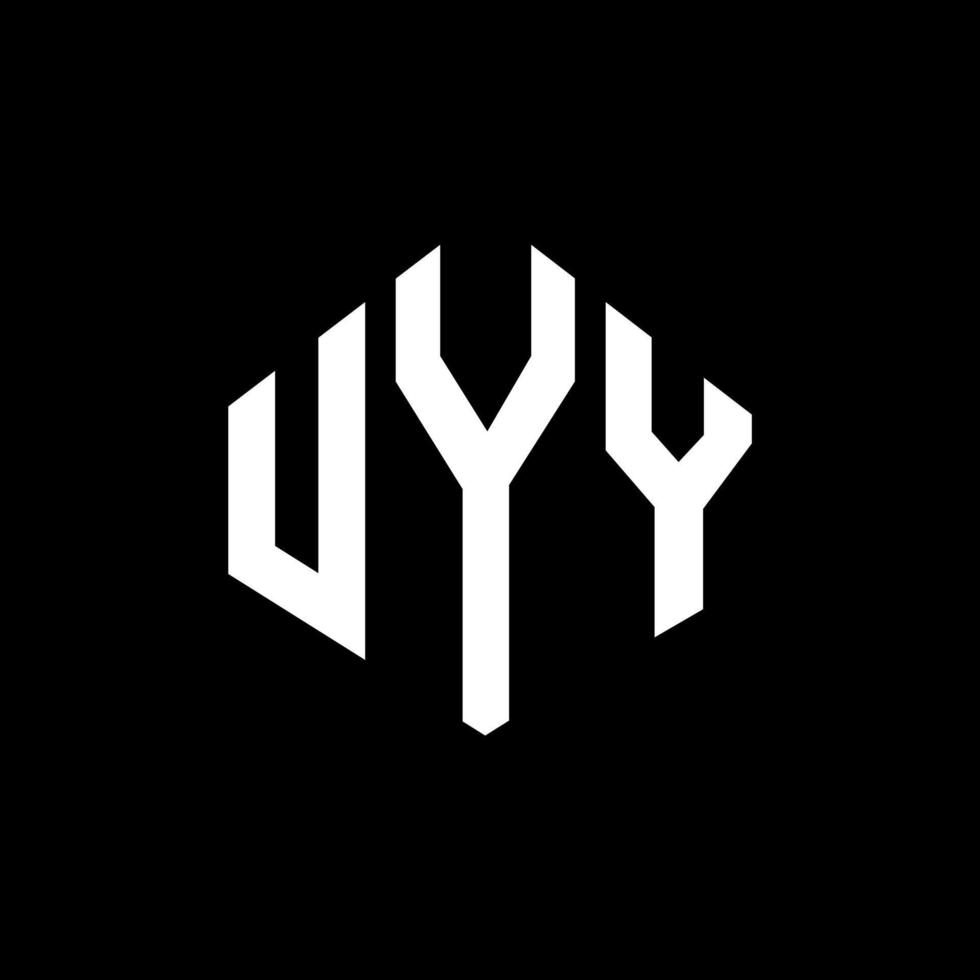diseño de logotipo de letra uyy con forma de polígono. uyy polígono y diseño de logotipo en ...