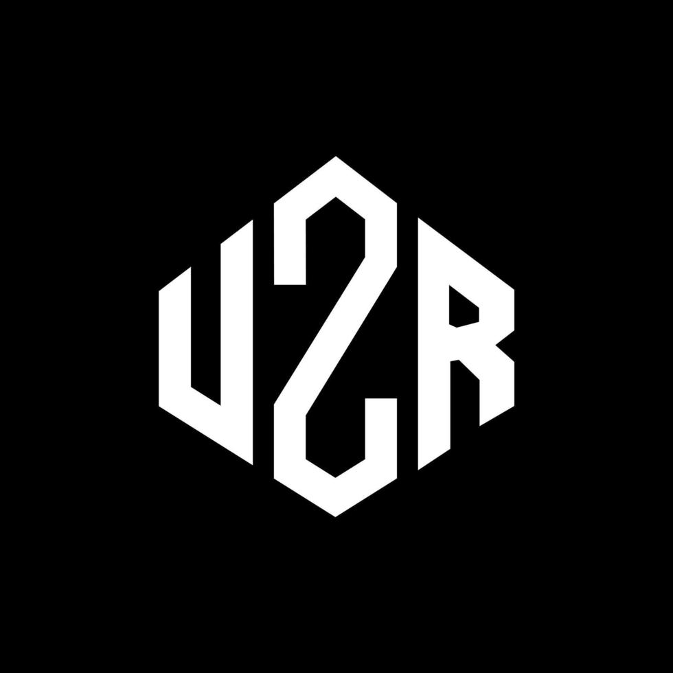 UZR letter logo design with polygon shape. UZR polygon and cube shape logo design. UZR hexagon ...