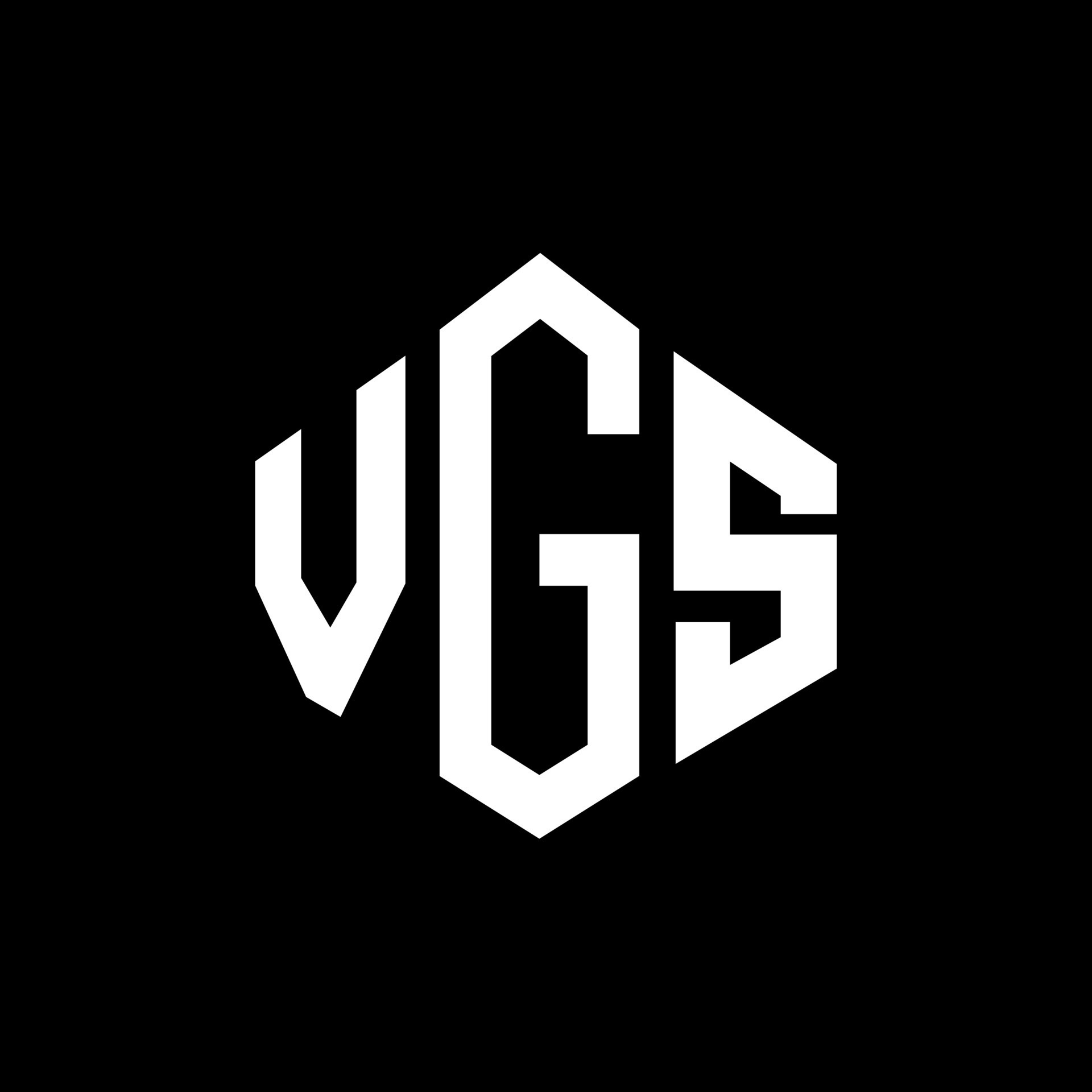diseño de logotipo de letra vgs con forma de polígono. vgs polígono y ...