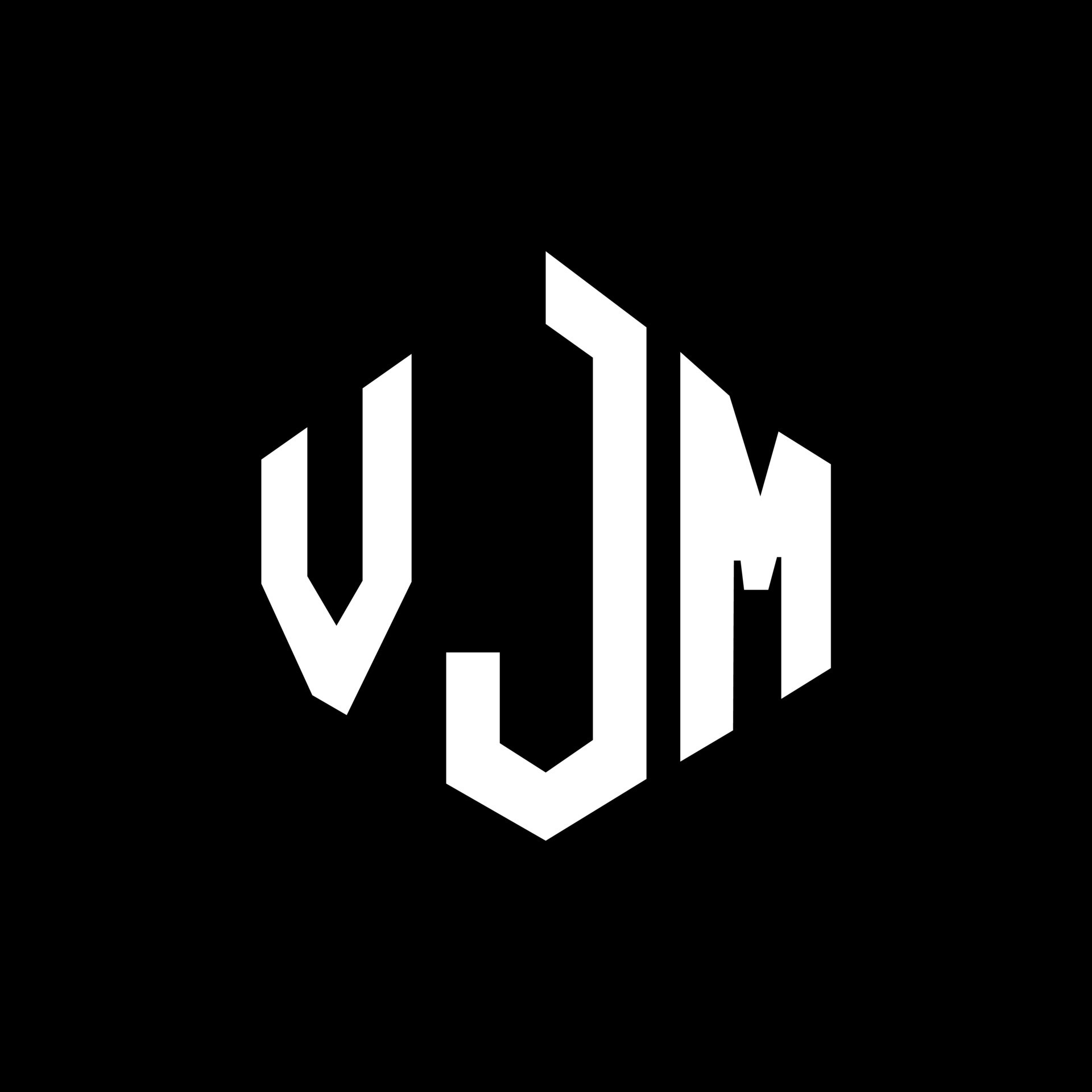 VJM letter logo design with polygon shape. VJM polygon and cube shape logo design. VJM hexagon ...