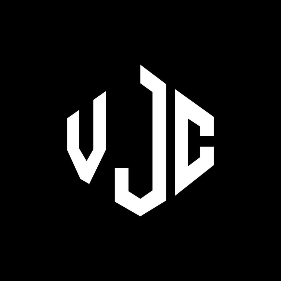 diseño de logotipo de letra vjc con forma de polígono. diseño de logotipo en forma de cubo y ...