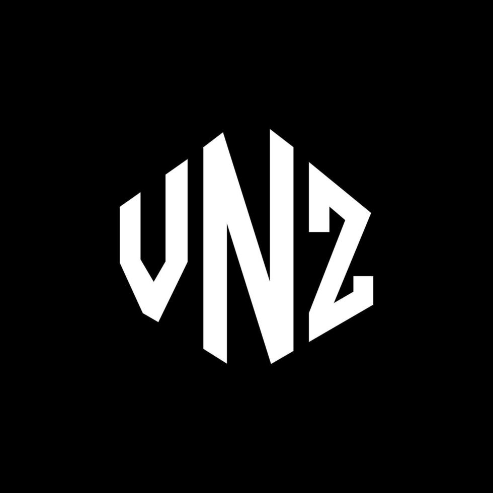 diseño de logotipo de letra vnz con forma de polígono. diseño de logotipo en forma de cubo y ...
